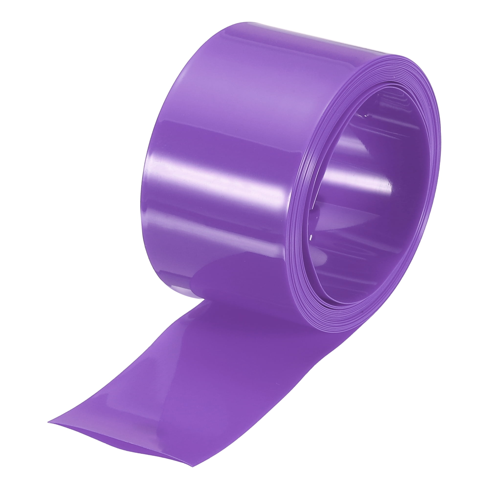 Uxcell Battery Wrap 30mm Flat 8ft PVC Heat Shrink Tube Wraps Purple ...