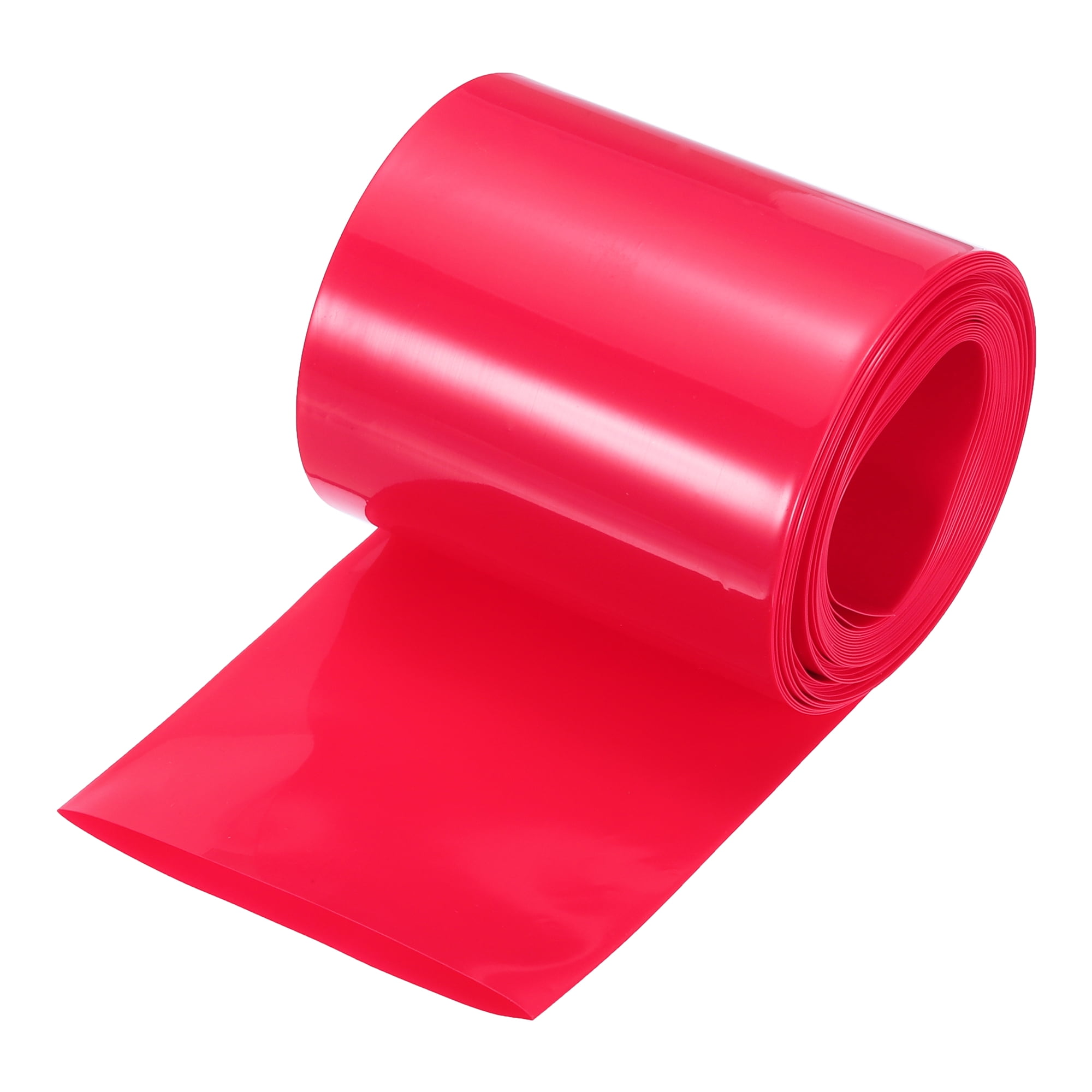 Uxcell Battery Wrap 80mm Flat 18ft PVC Heat Shrink Tube Wraps Red ...