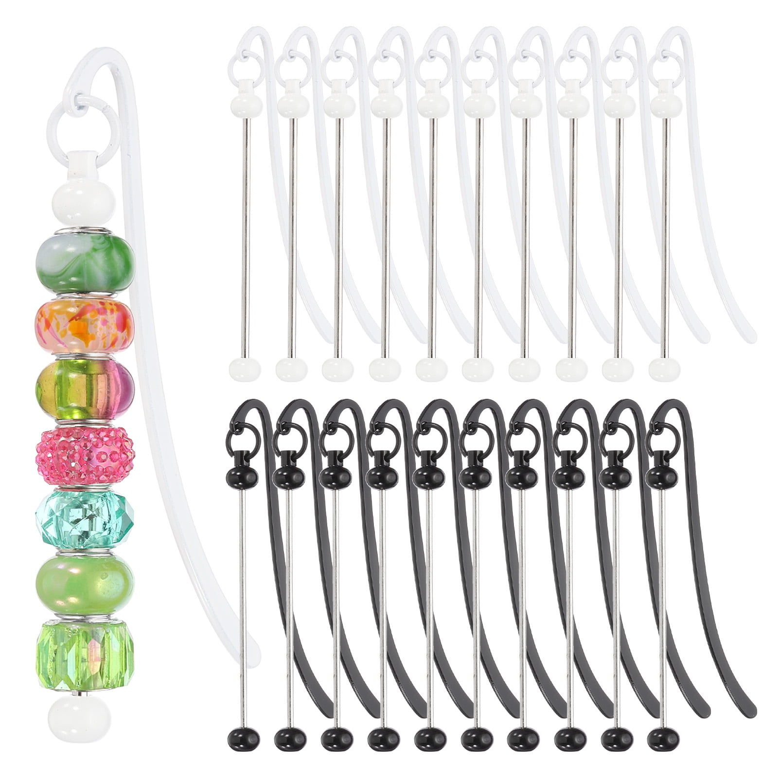 Uxcell Beadable Bookmarks, 20 Pcs Beaded Bookmark DIY Metal Blank Bar ...