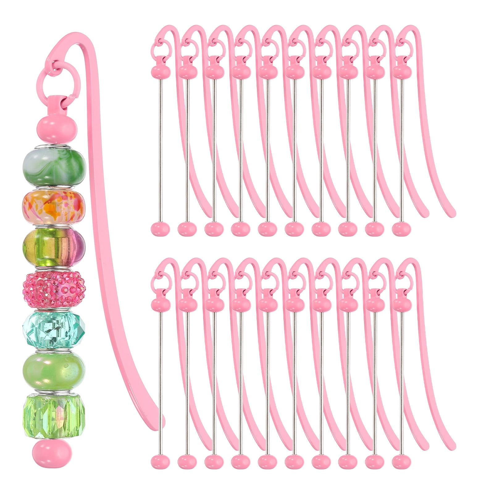 Uxcell Beadable Bookmarks, 20 Pcs Beaded Bookmark DIY Metal Blank Bar ...
