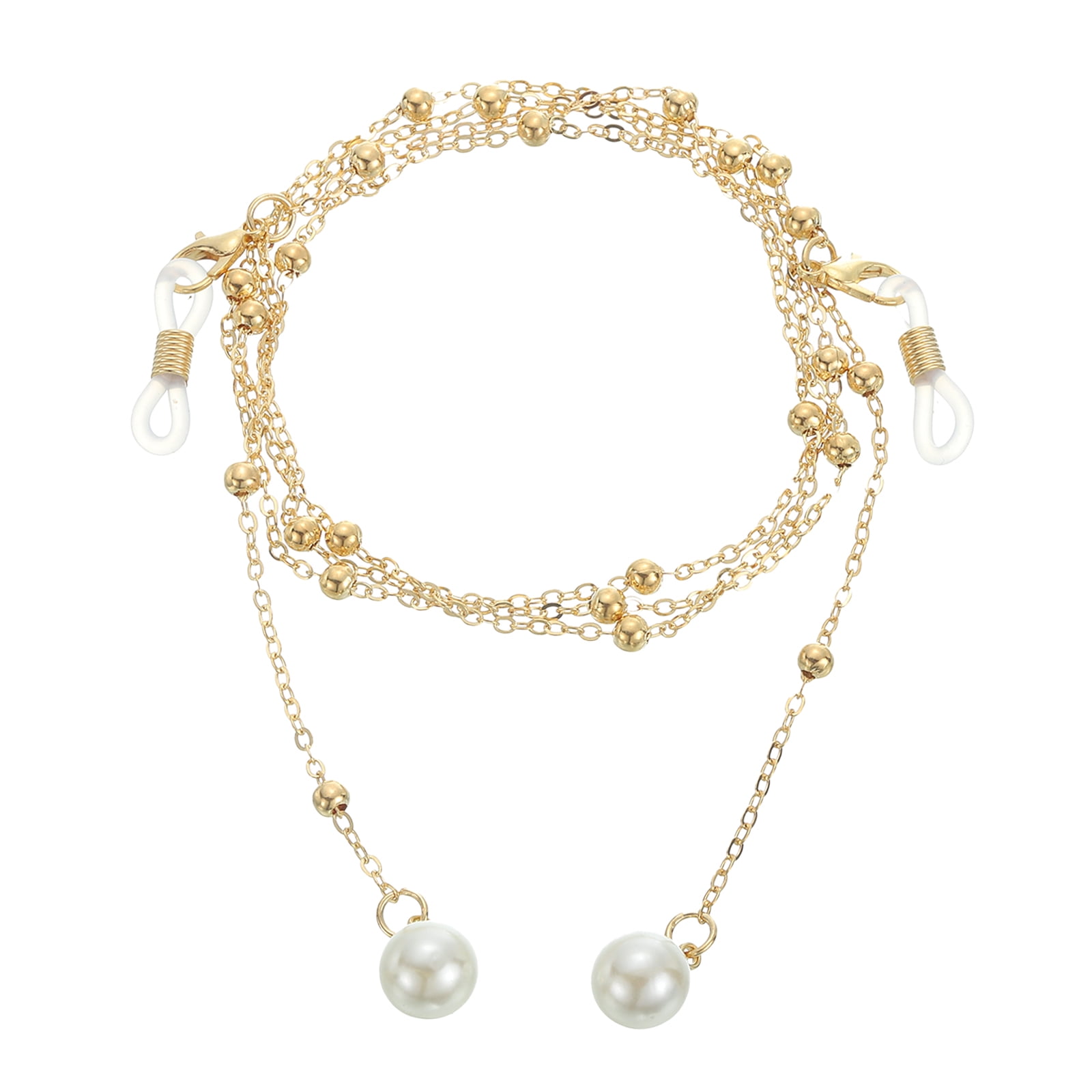 Uxcell Beaded Glasses Chain, Pearl Eyeglass Chain Eyewear Retainer ...
