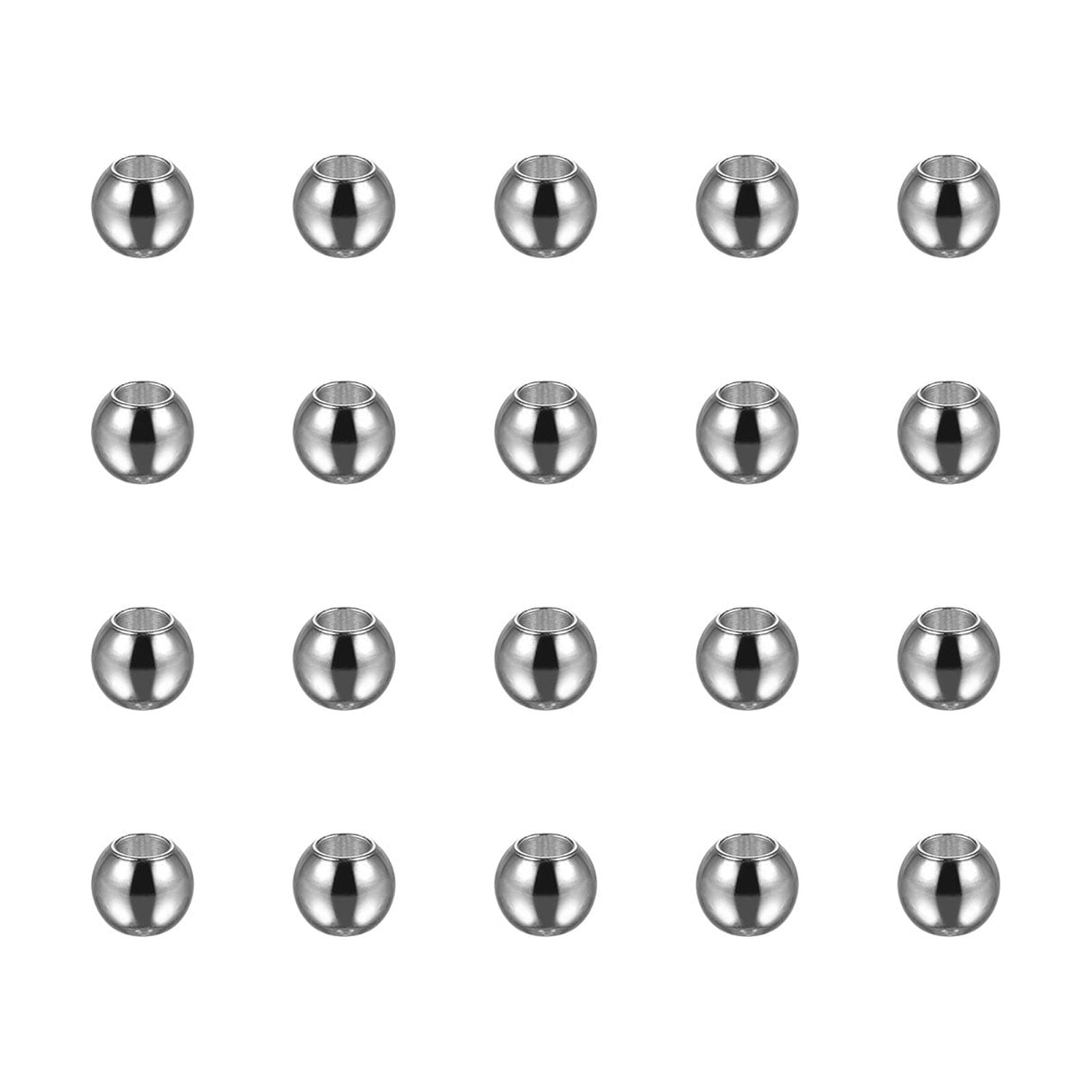Uxcell Beads 5mm Stainless Steel 2.5mm Hole Dia Bead for DIY Crafts ...