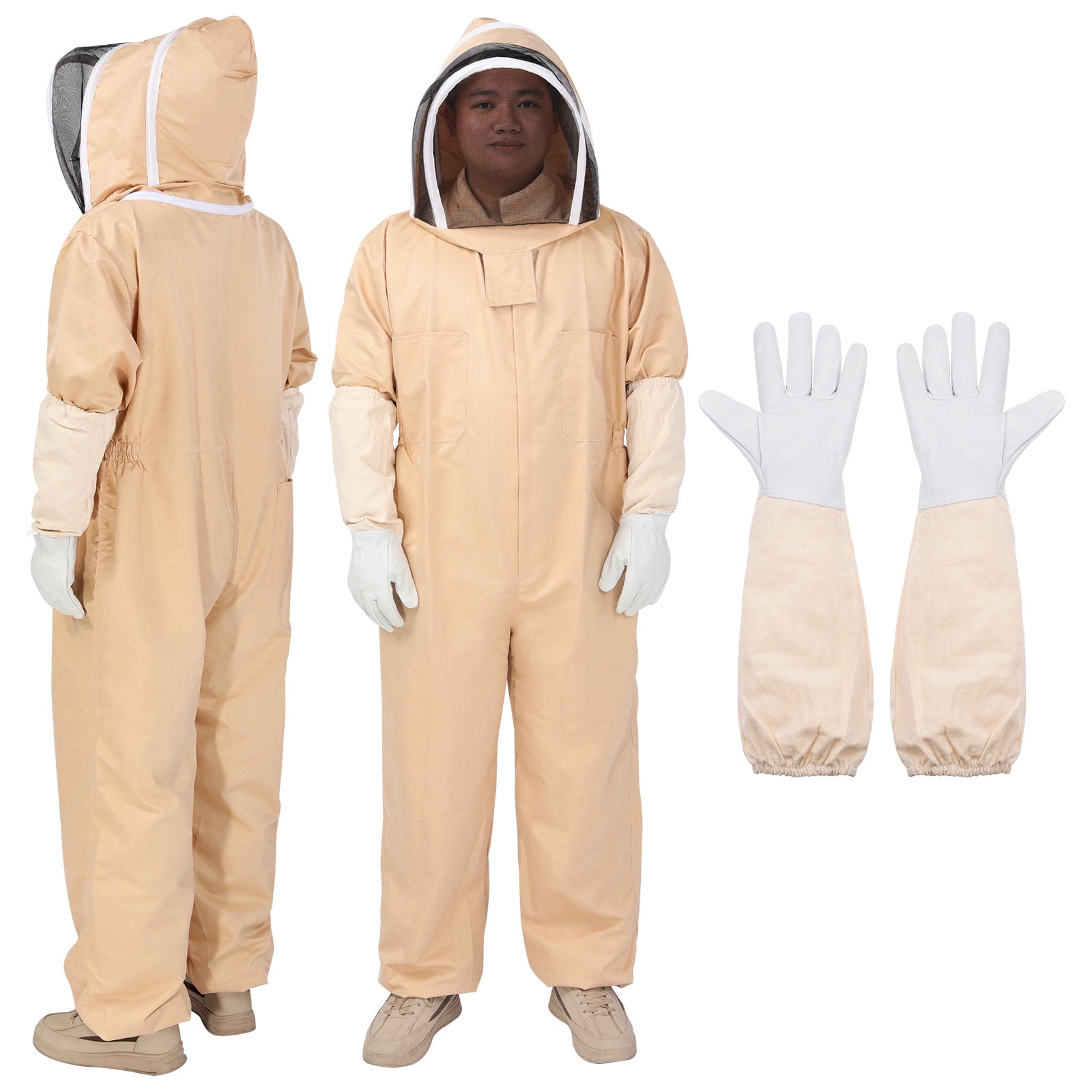 Uxcell Full Body Beekeeping Suit with Hat, Glove and Veil Hood for Men ...