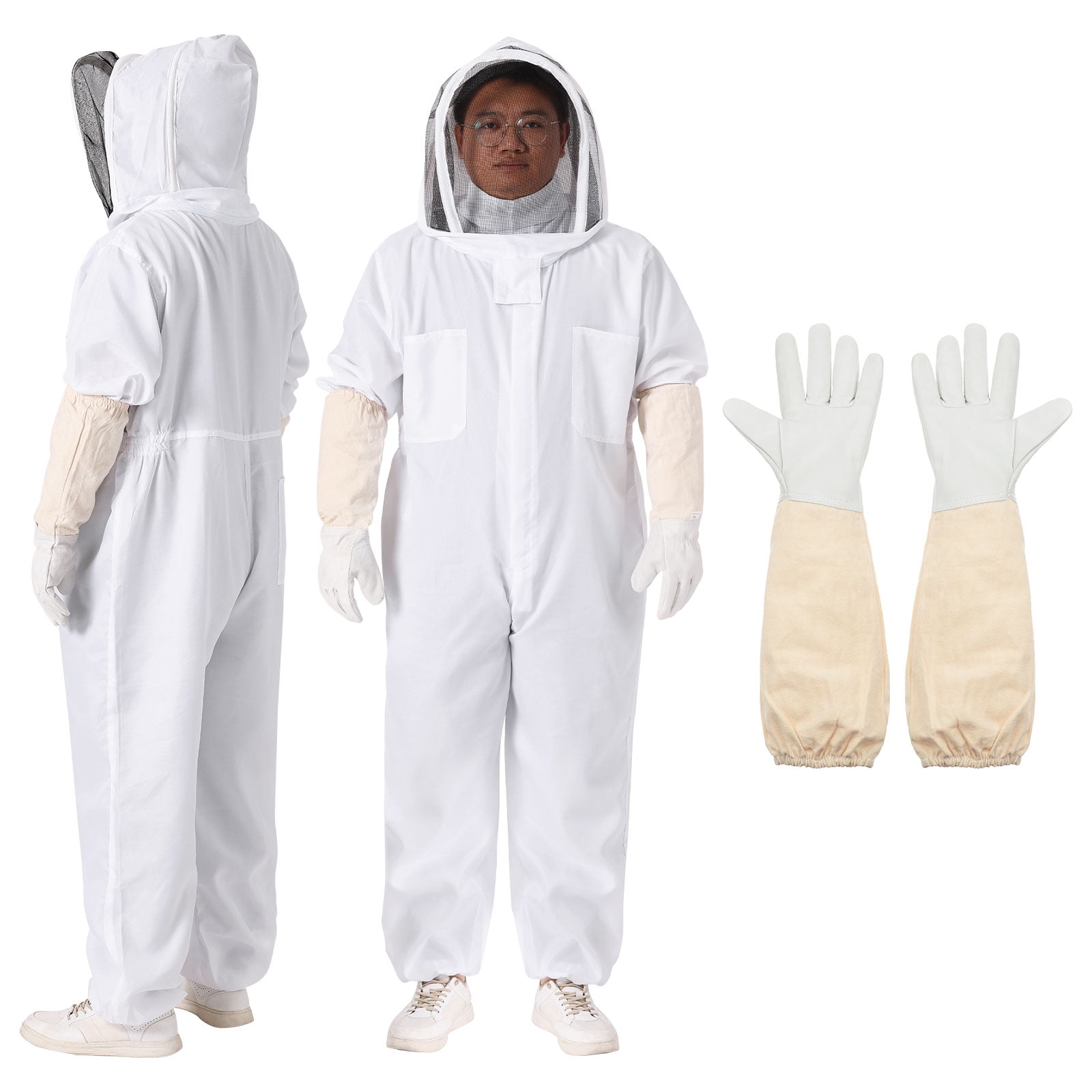 Uxcell Beekeeping Suit XL, Canvas Protection with Glove, Veil Hood and ...