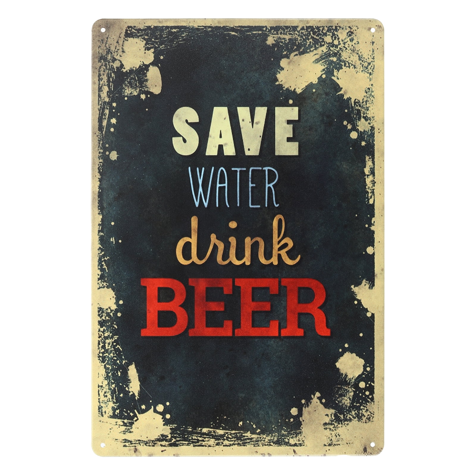 Uxcell Beer Tin Signs 12" x 8", Save Water Drink Beer, Vintage Funny ...