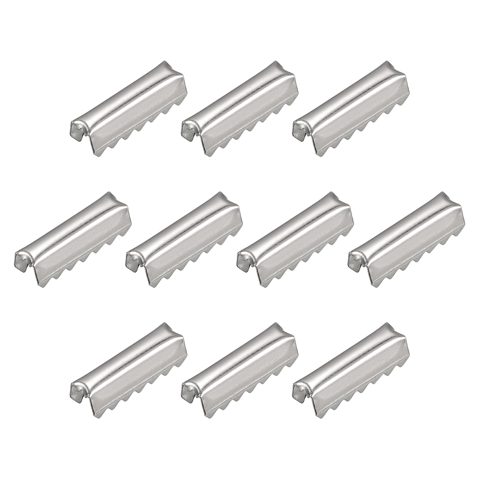 Uxcell Belt Buckle End Tips, 0.39'' Ribbon Crimp End Fasteners, Silver ...