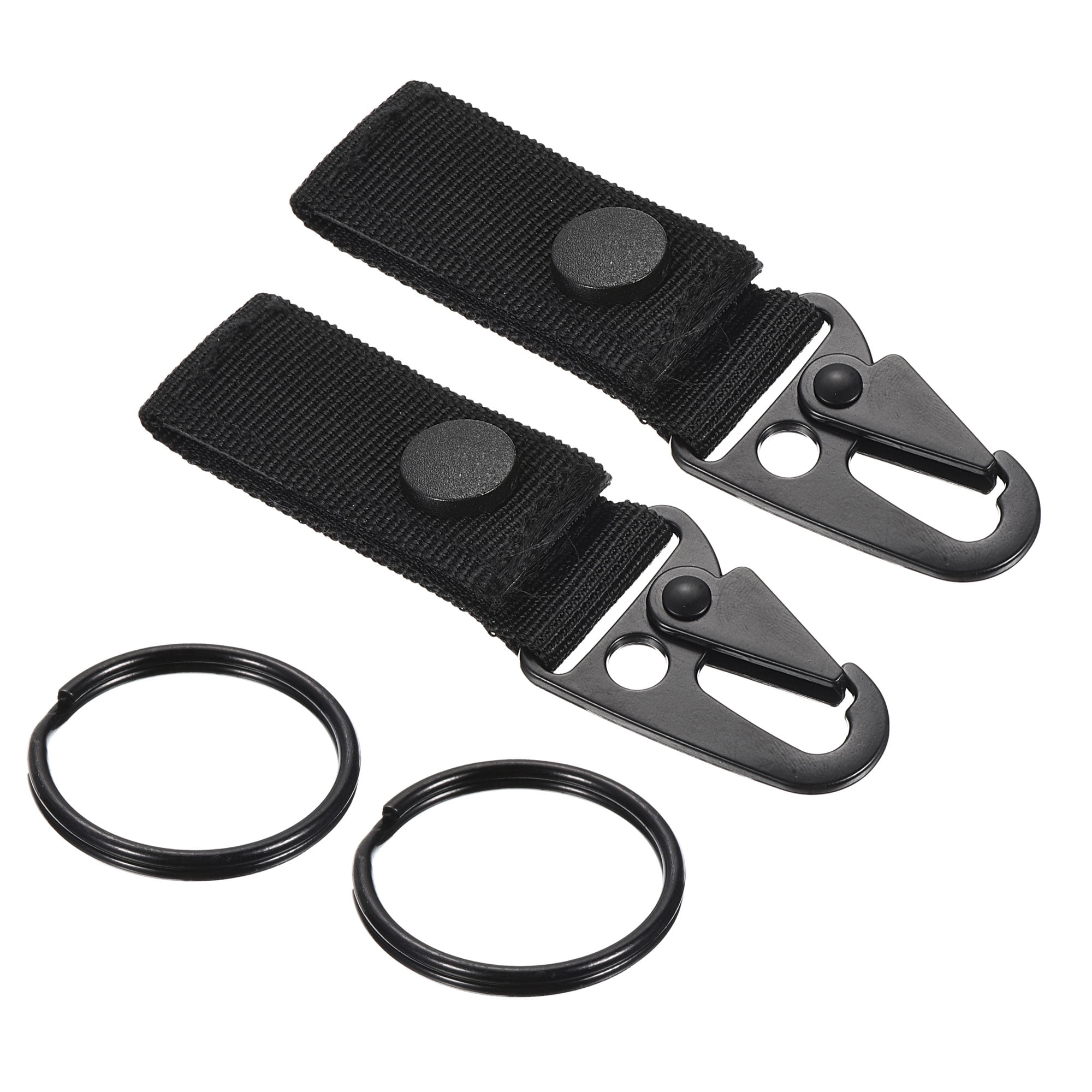 Uxcell Belt Keeper Key Ring, Nylon Webbing Strap Hanging Gear Buckle with Snap, Black 2 Pack ...