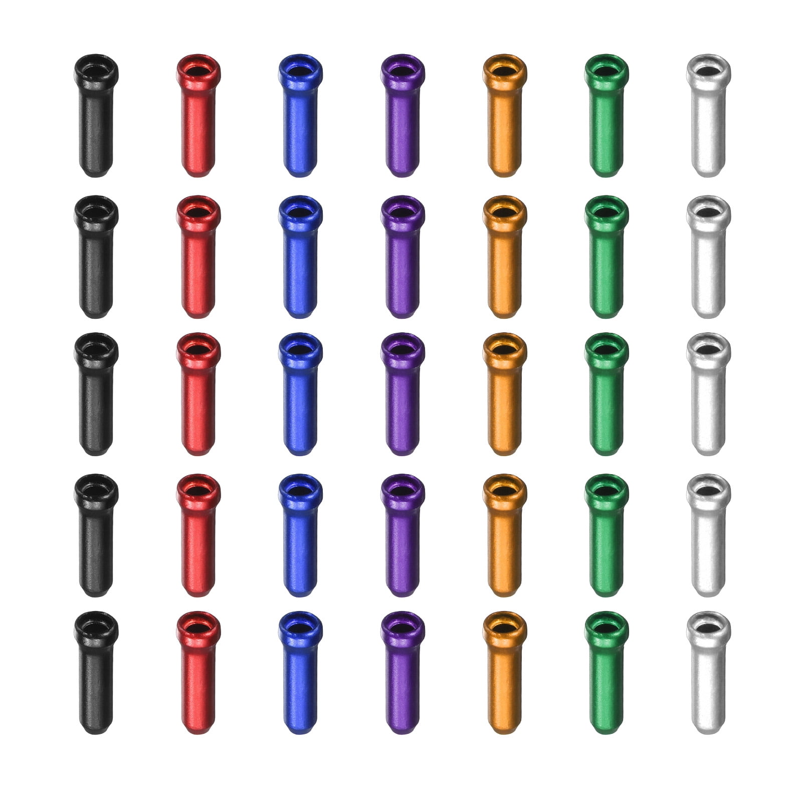 Uxcell Bike Cable End Cap Set Aluminum Alloy Cable End Crimps 7 Colors ...