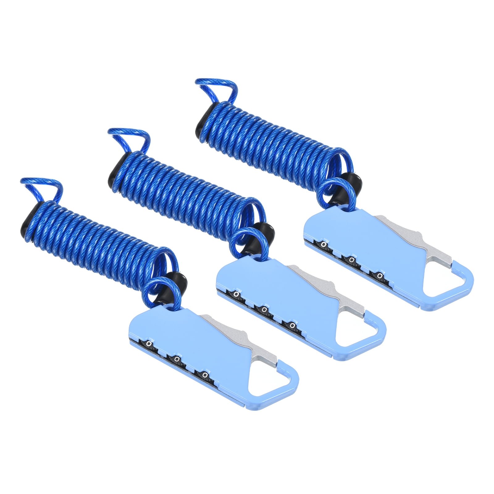 Uxcell Bike Helmet Lock with 3.3Ft Spring Cable 3 Digit Combination ...