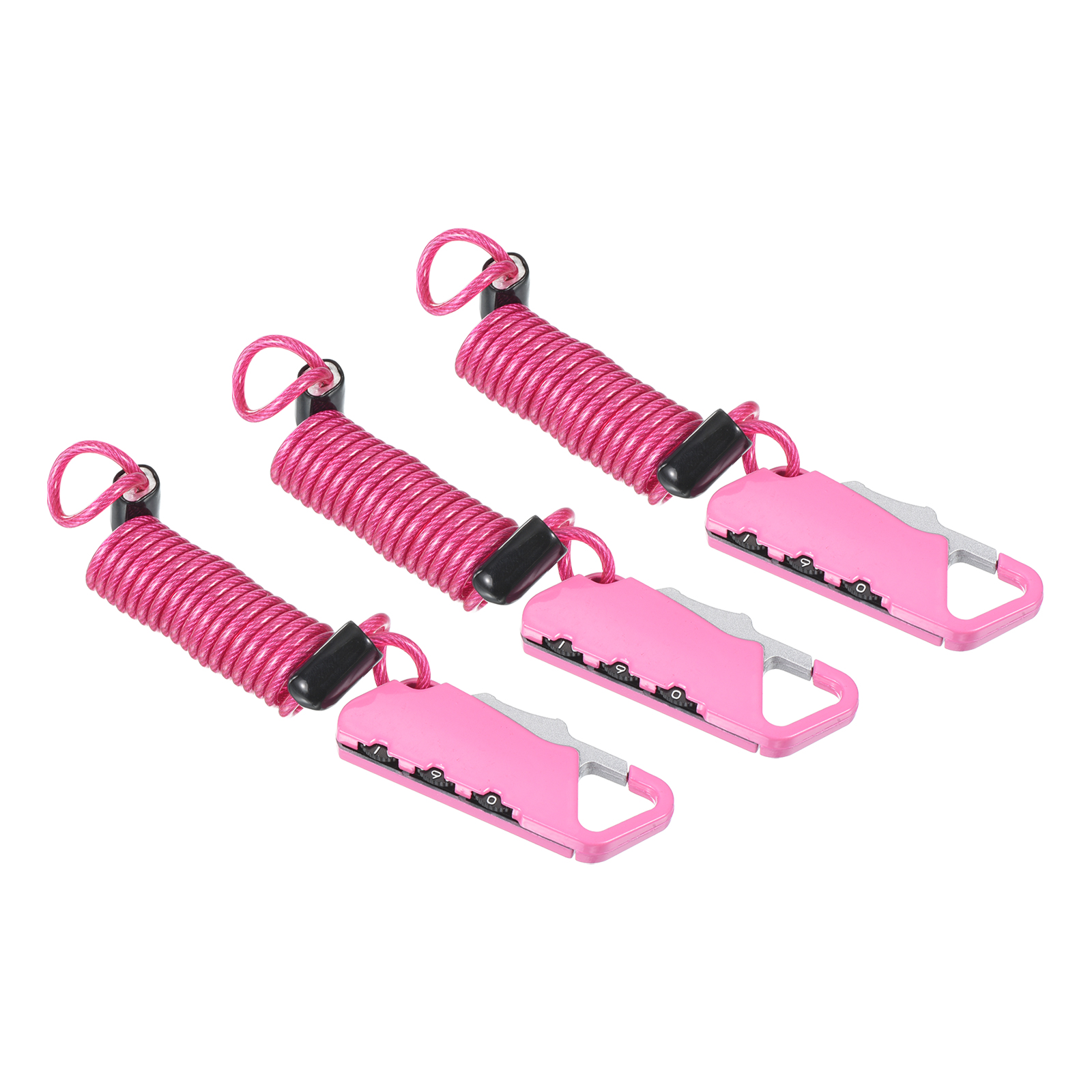 Uxcell Bike Helmet Lock with 3.3Ft Spring Cable 3 Digit Combination ...