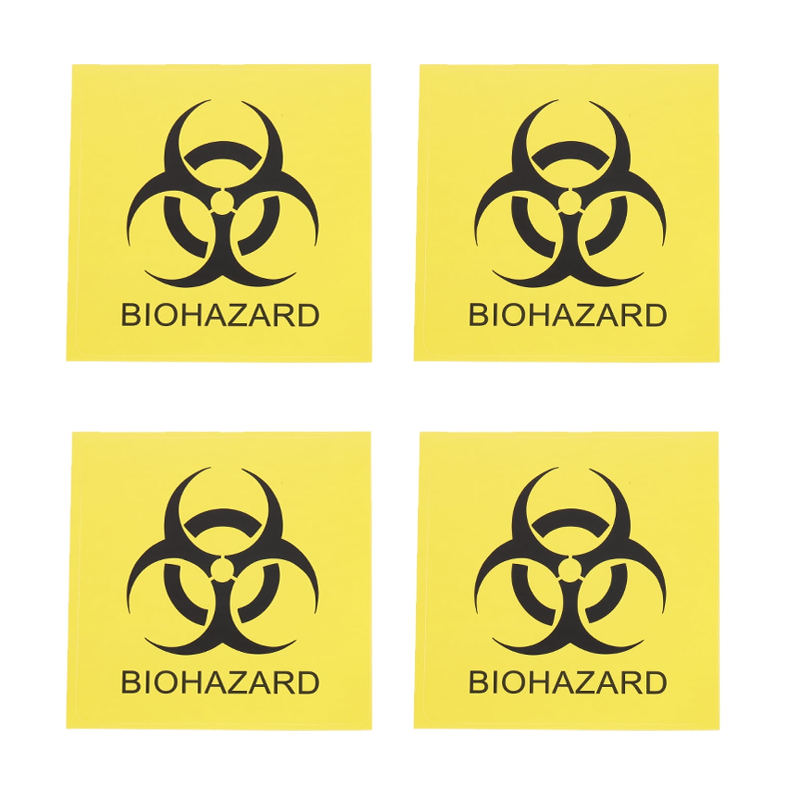 Uxcell Biohazard Stickers Warning Sign Yellow with Black Words Warning ...