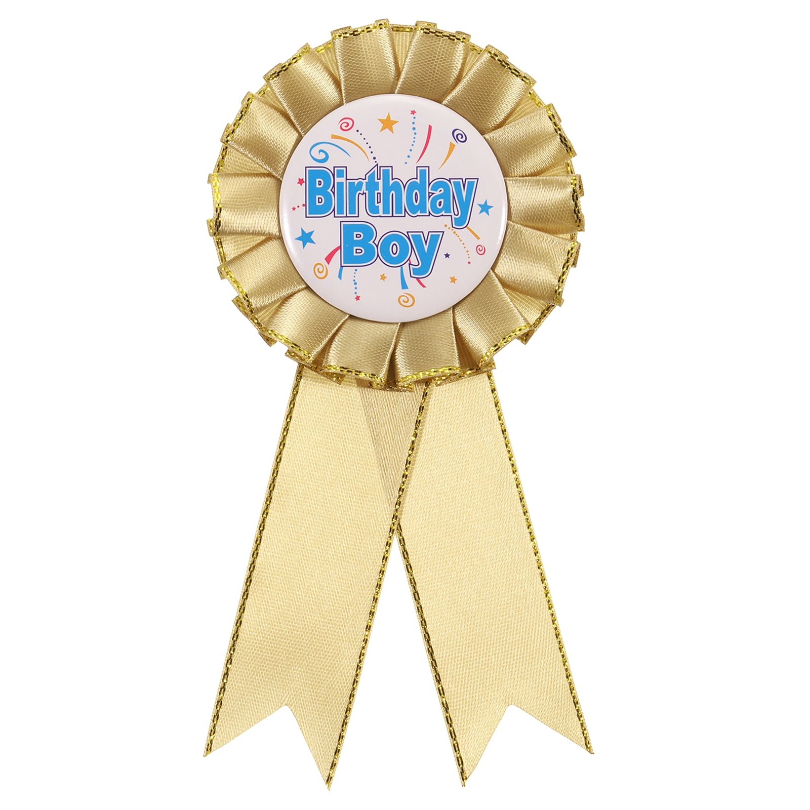 Uxcell Birthday Boy Button Pin, 5.9"x2.8" Tinplate Ribbon Badge Pin ...