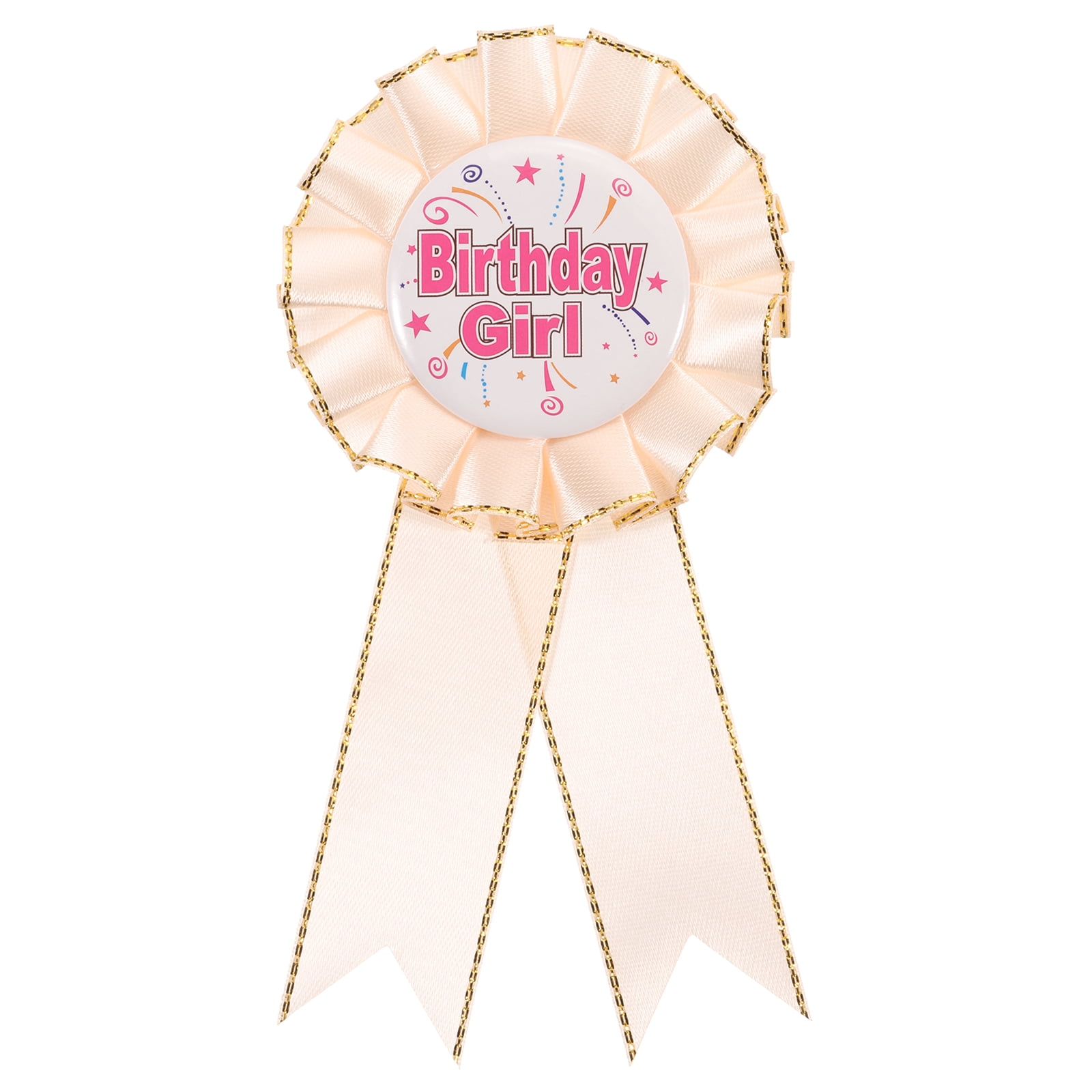 Uxcell Birthday Girl Button Pin, 5.9"x2.8" Tinplate Ribbon Badge Pin ...