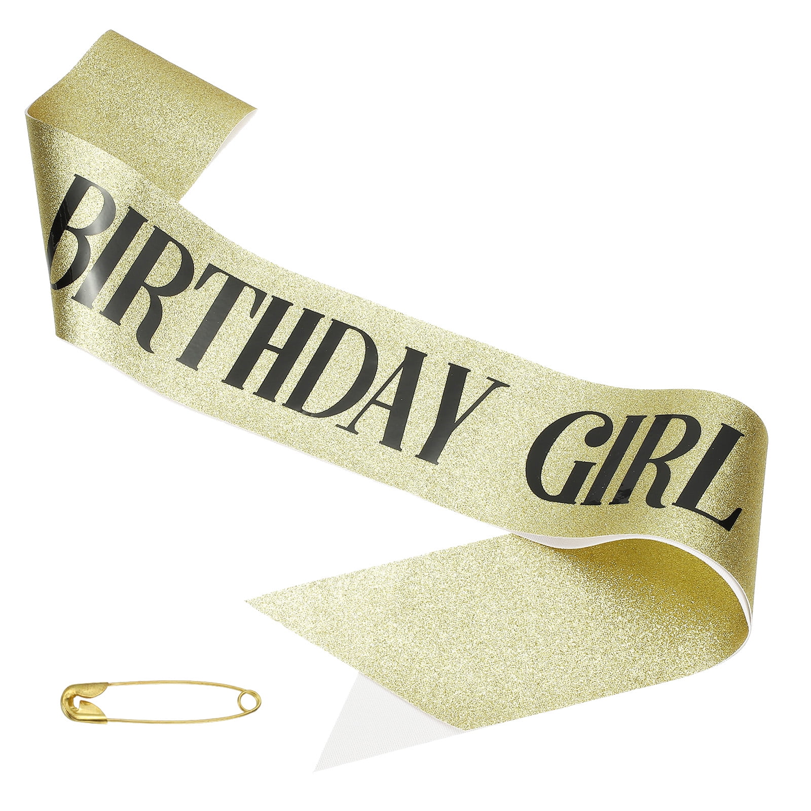 Uxcell Birthday Girls Sash, Glitter Birthday Sash for Women Satin ...