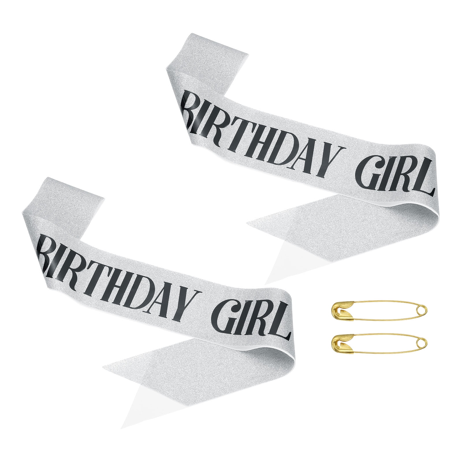 Uxcell Birthday Girls Sash, Glitter Birthday Sash for Women Satin ...