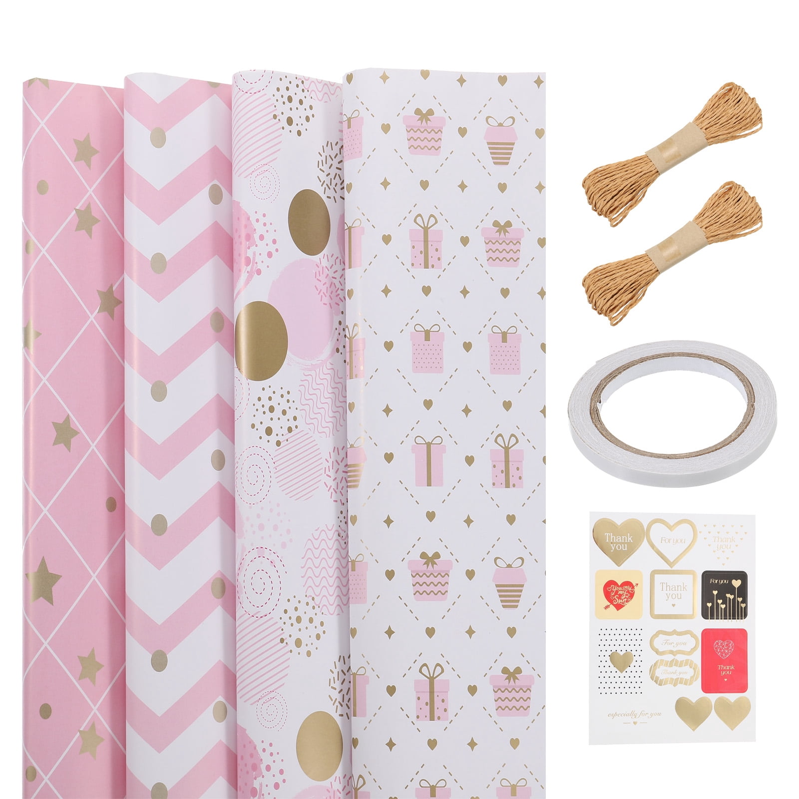 Uxcell Birthday Wrapping Paper Sheet, Plaid,Star,Dots,Wave,Gift 20x28 ...
