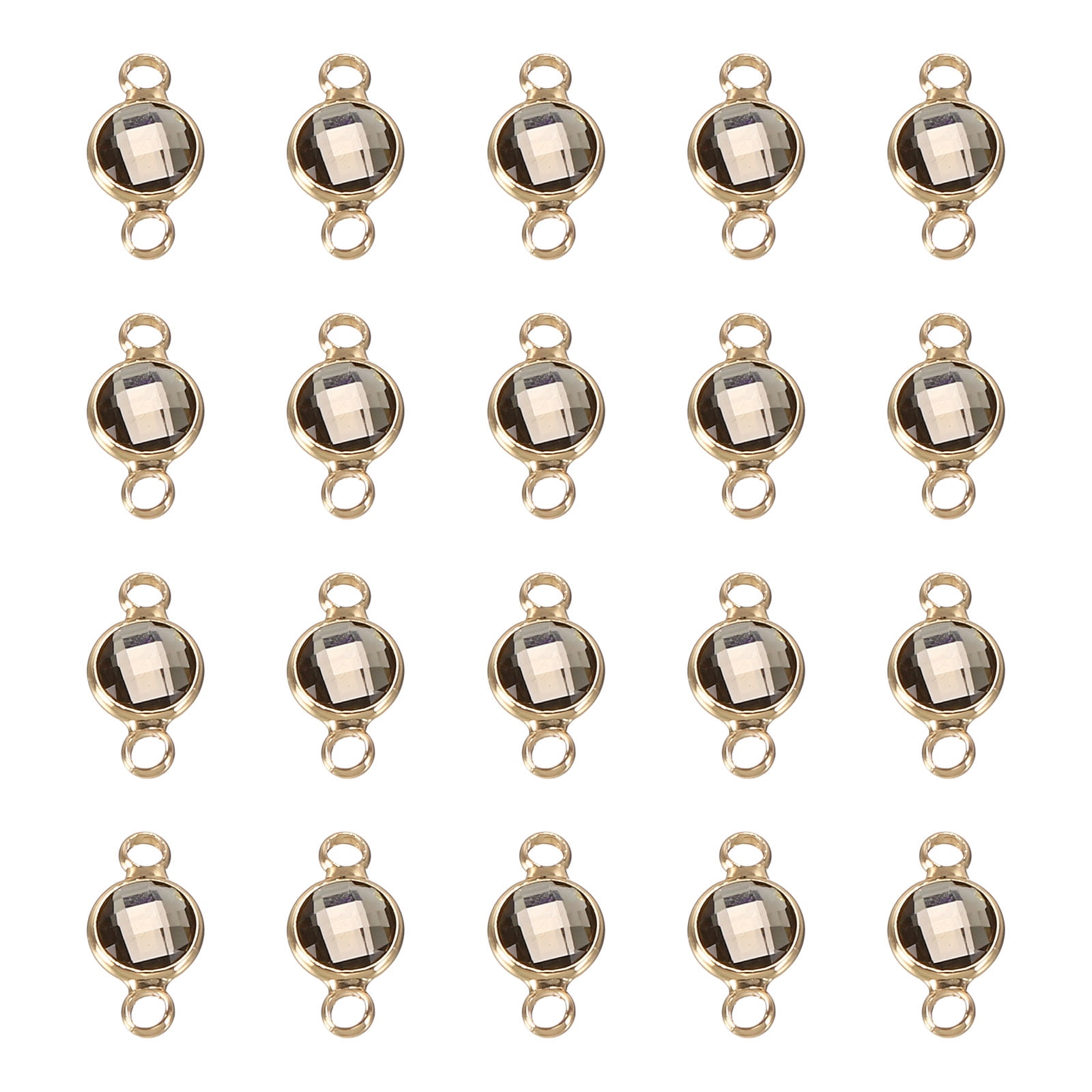 Uxcell Birthstone Connector Link 2mm Hole Light Grey Round Charm 304 ...