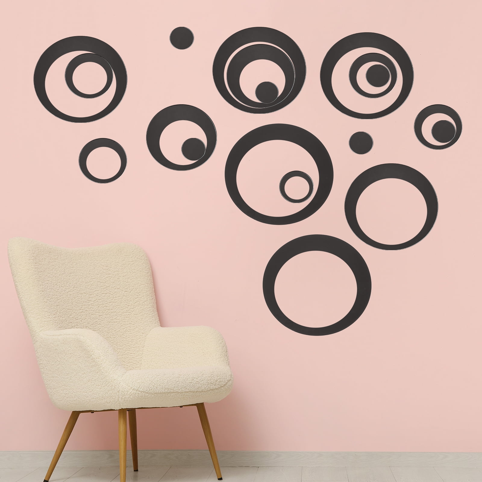 Uxcell Black Circle Wall Mirror Stickers for Walls, Home, Mirrors ...