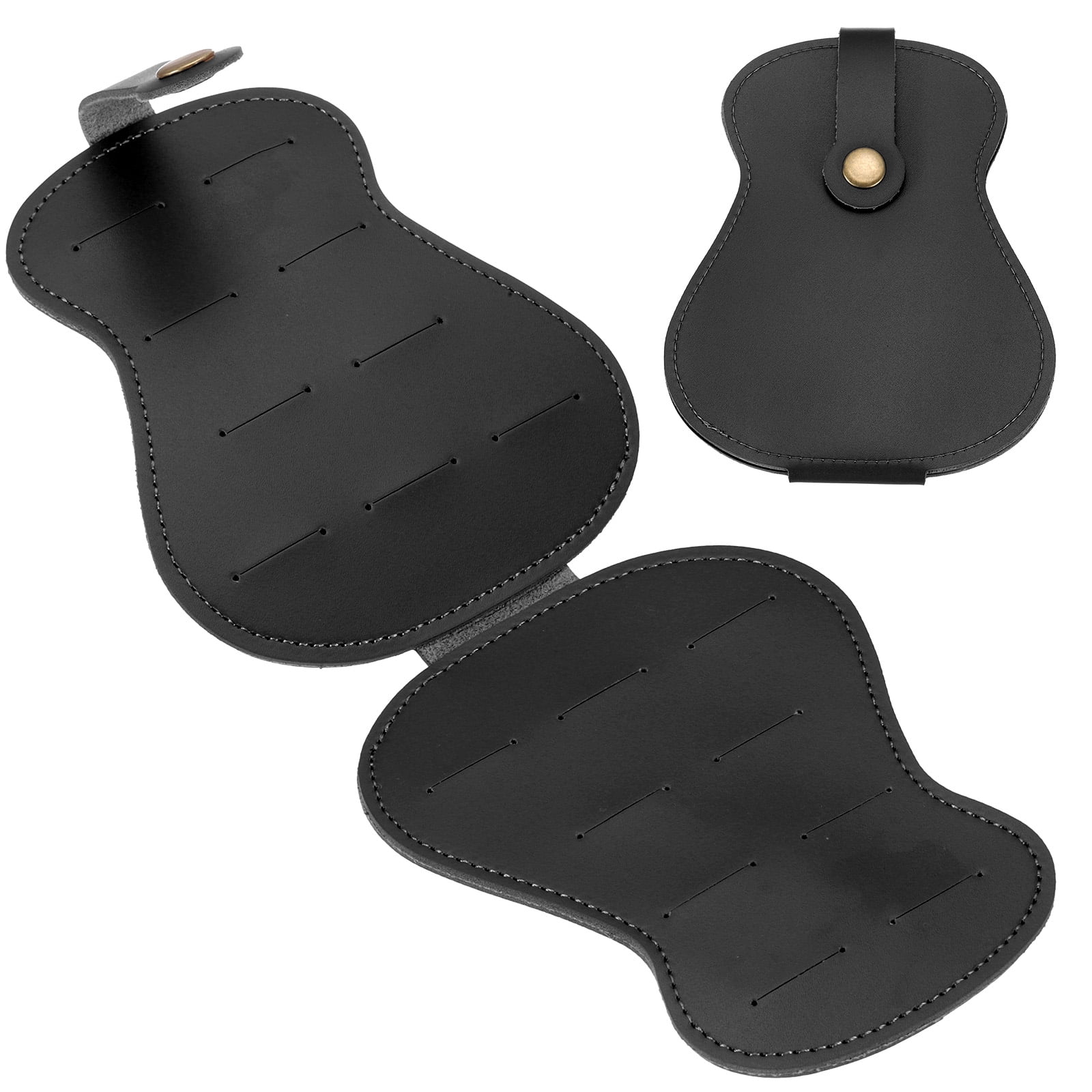 Uxcell Black Guitar Pick Case, PU Leather Guitar Pick Holder Box Bag ...