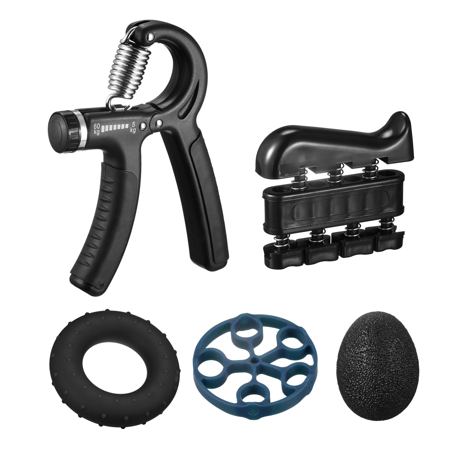 Uxcell Black Hand Grip Strengthener Kit Forearms Finger Exerciser for ...