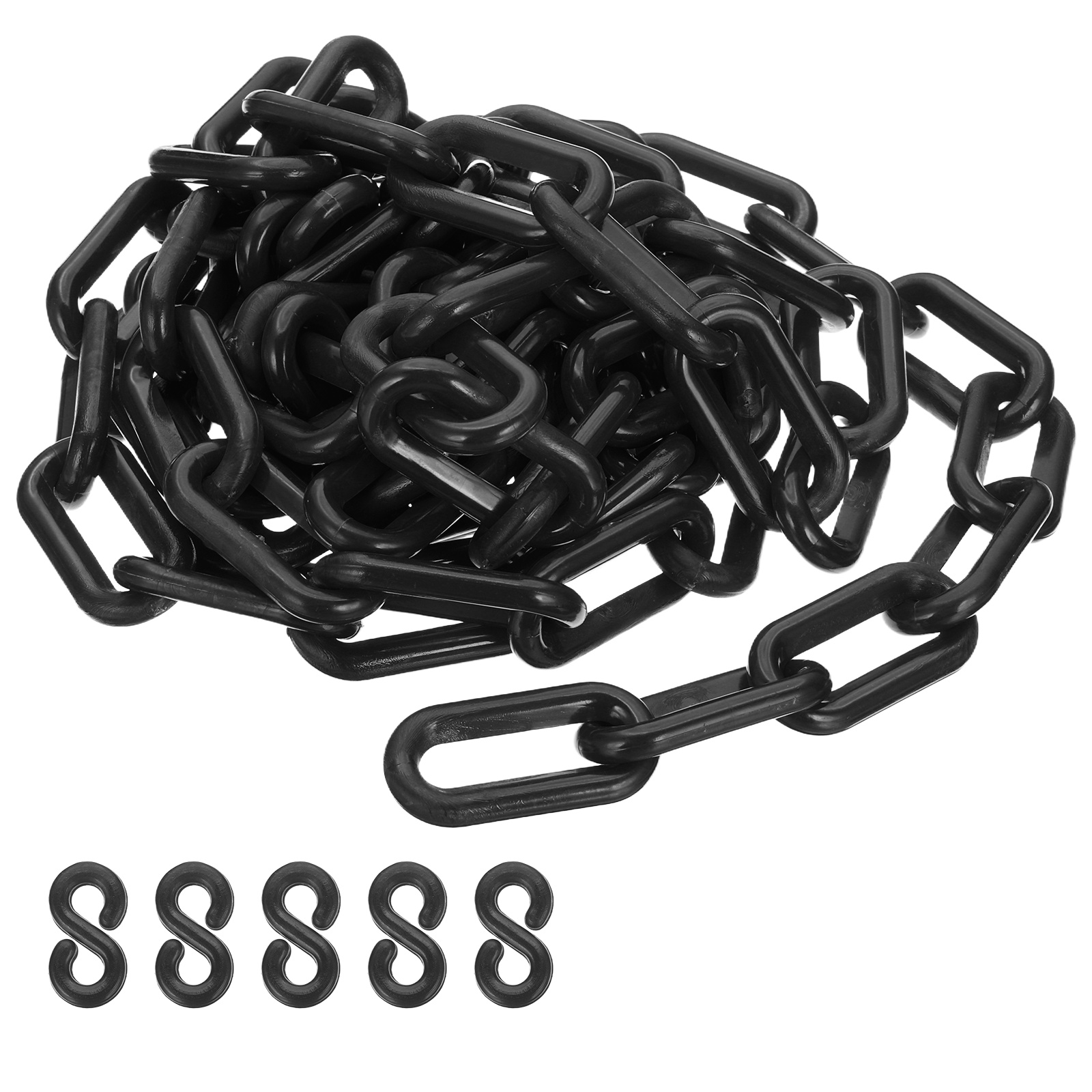 Uxcell Black Plastic Chain, 10 ft 8mm Safety Barrier Chain for Crowd ...