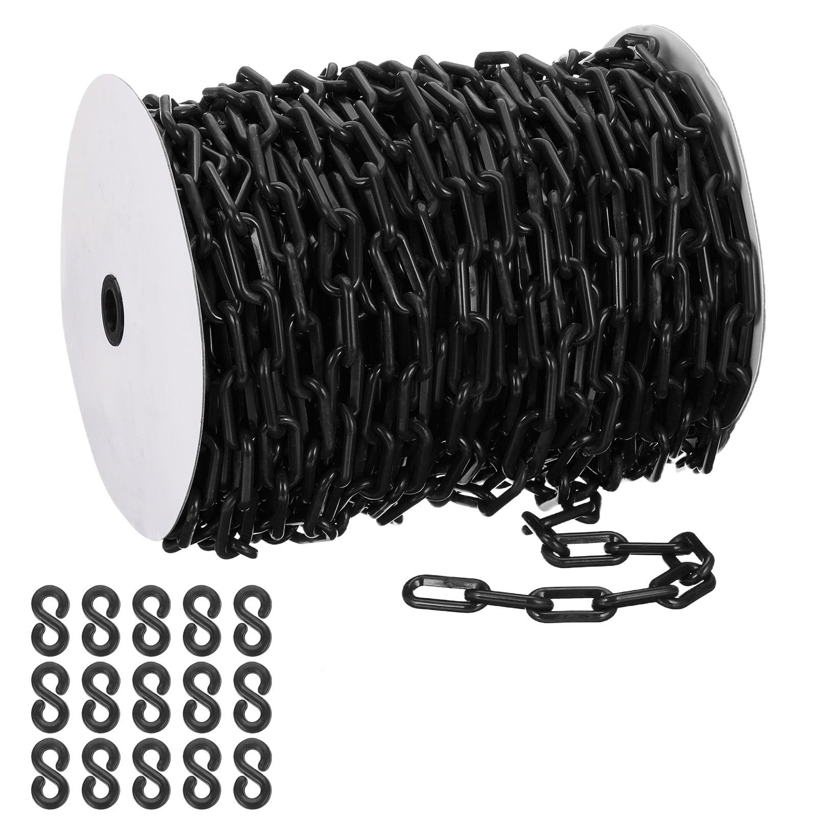 Uxcell Black Plastic Chain, 131 ft 8mm Safety Barrier Chain for Crowd ...