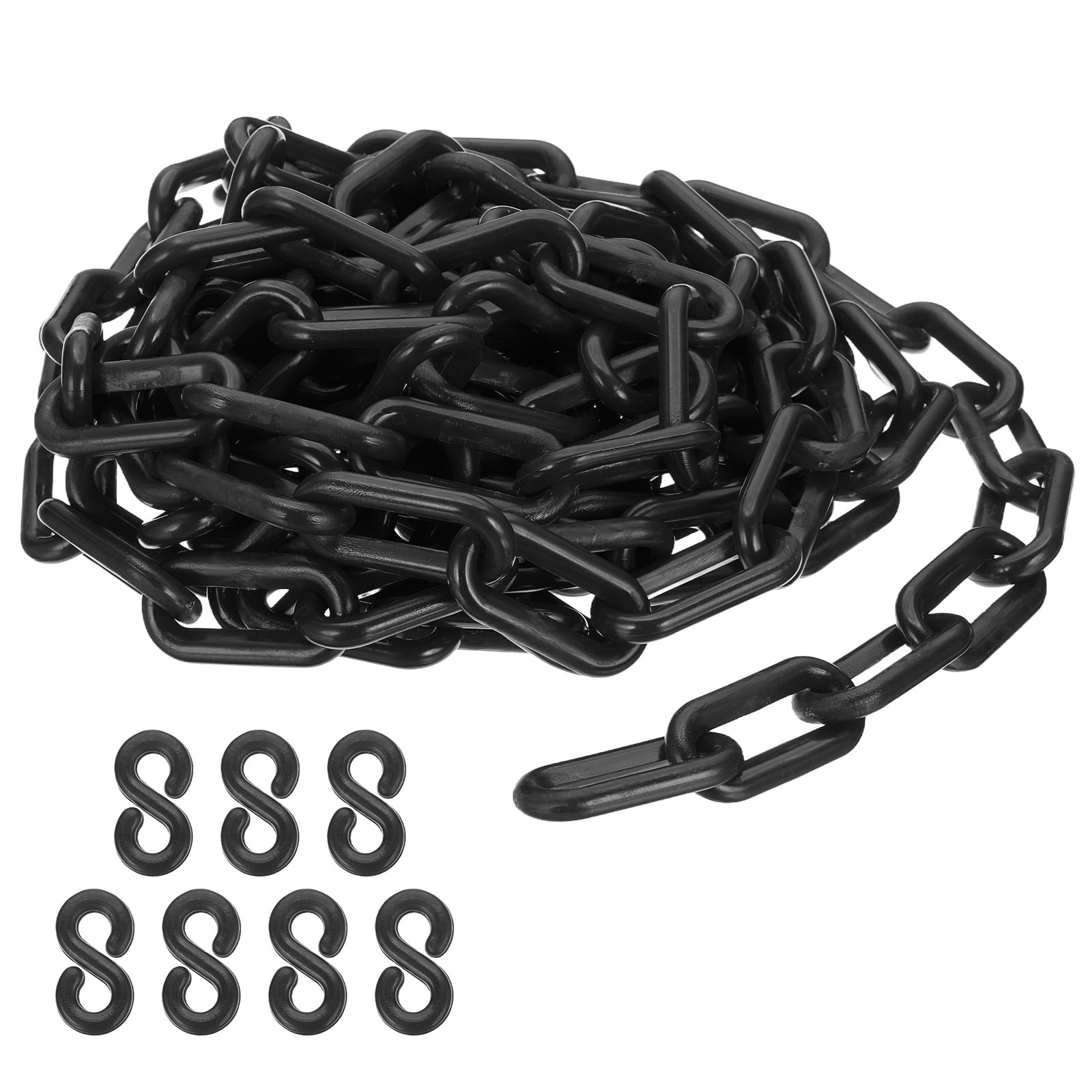 Uxcell Black Plastic Chain, 16 ft 8mm Safety Barrier Chain for Crowd ...