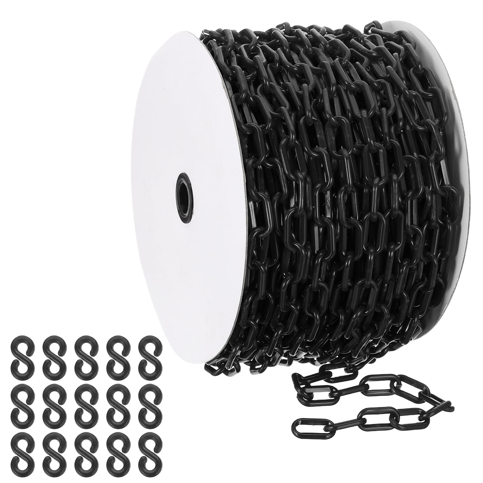 Uxcell Black Plastic Chain, 164 ft 6mm Safety Barrier Chain for Crowd ...