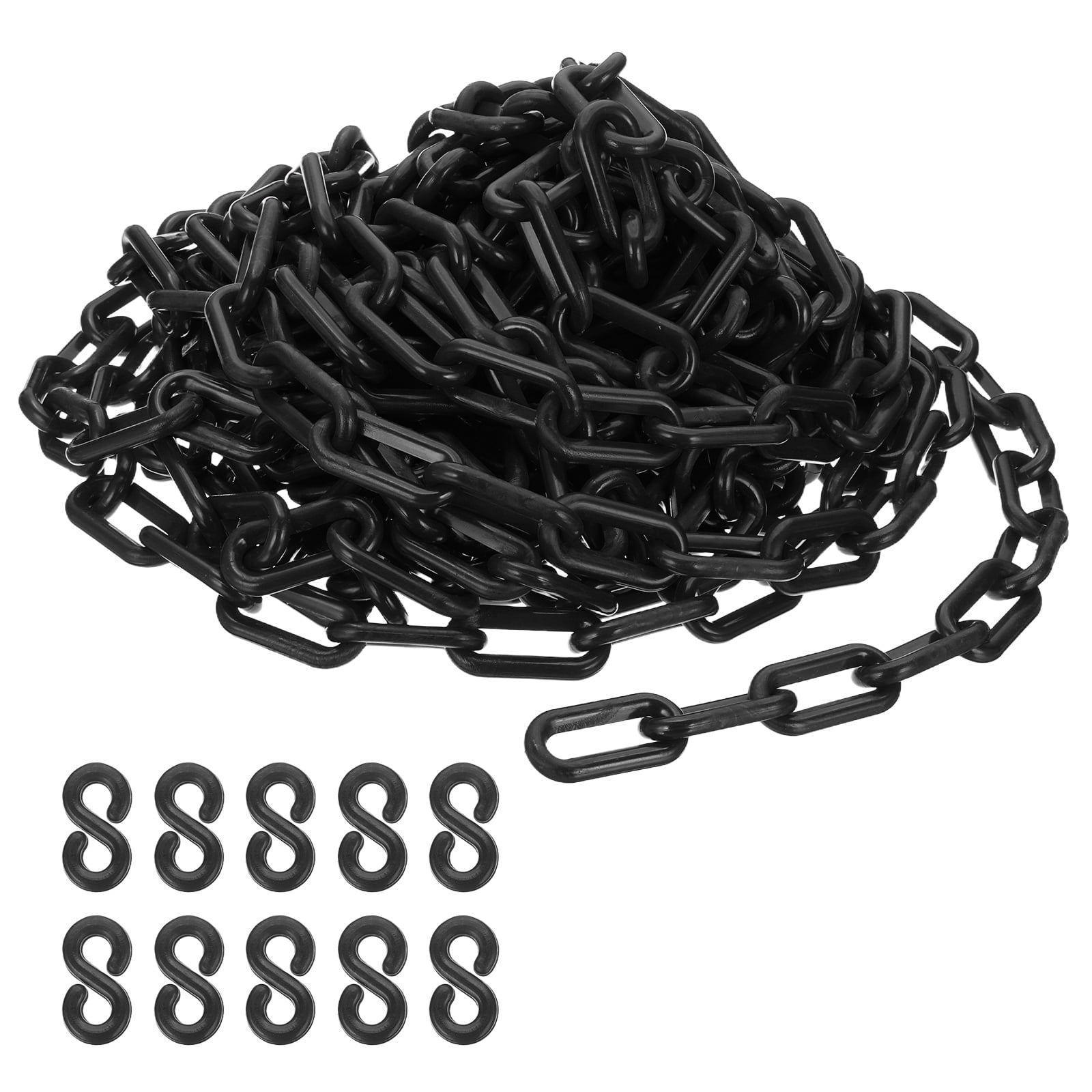 Uxcell Black Plastic Chain, 39 ft 8mm Safety Barrier Chain for Crowd ...