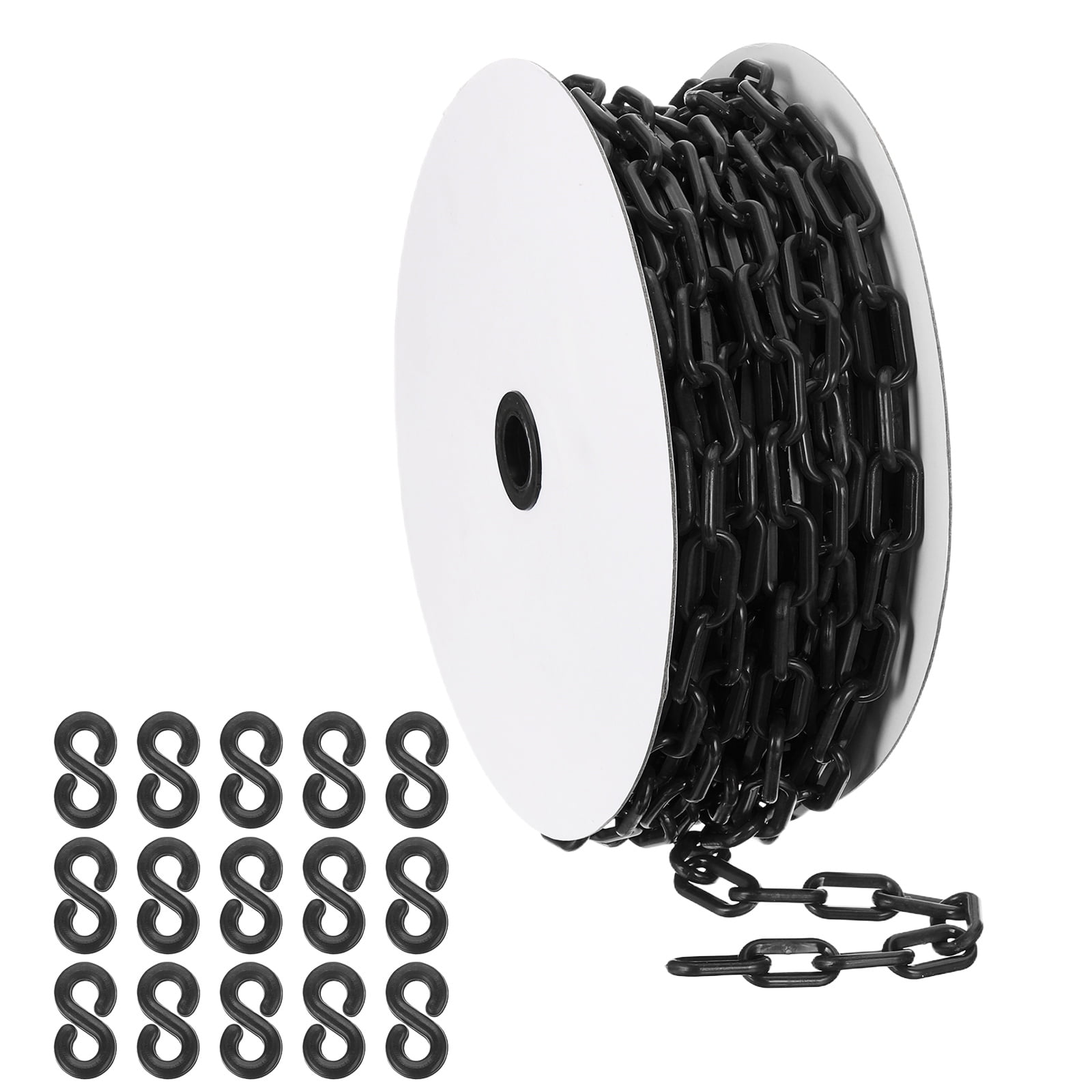 Uxcell Black Plastic Chain, 72 ft 6mm Safety Barrier Chain for Crowd ...