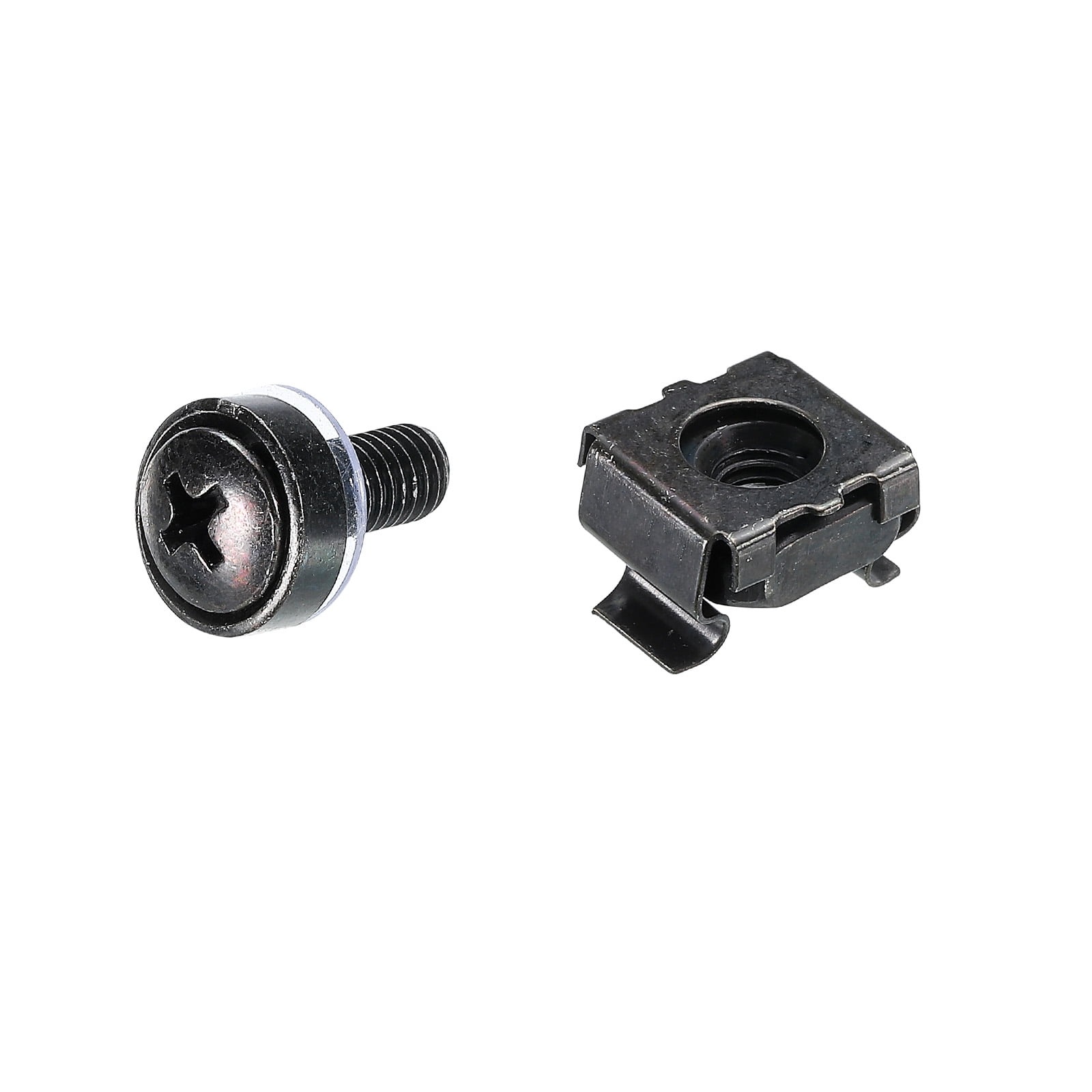 Uxcell Black Rack Mount Cage Nuts M5x10mm Mounting Screws Iron Zinc ...