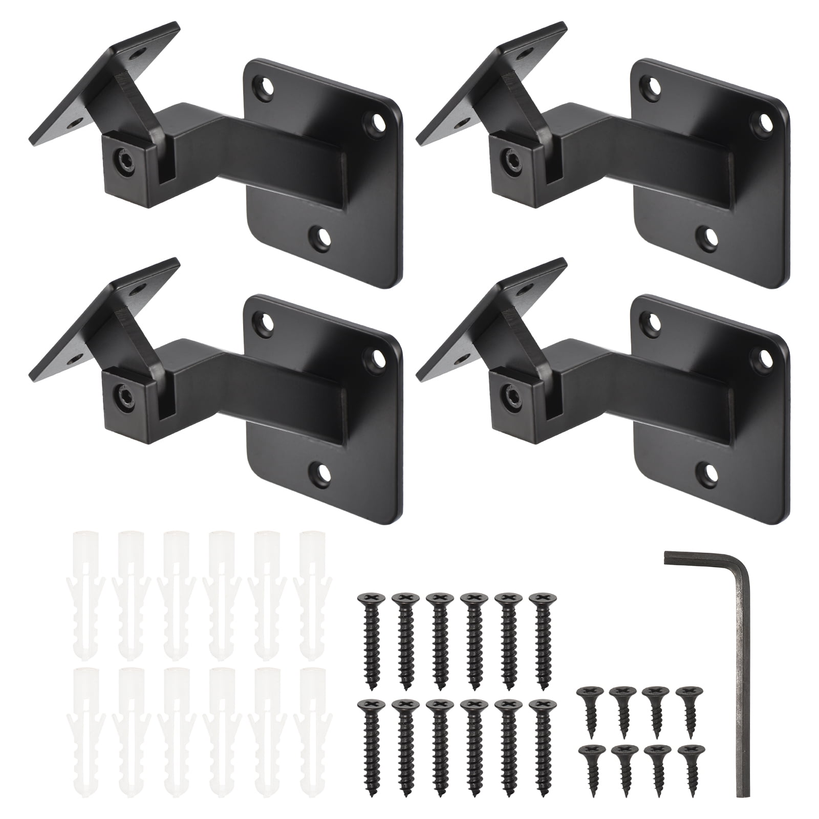 Uxcell Black Swivel Hand Rail Brackets Adjustable Square Hand Rail ...