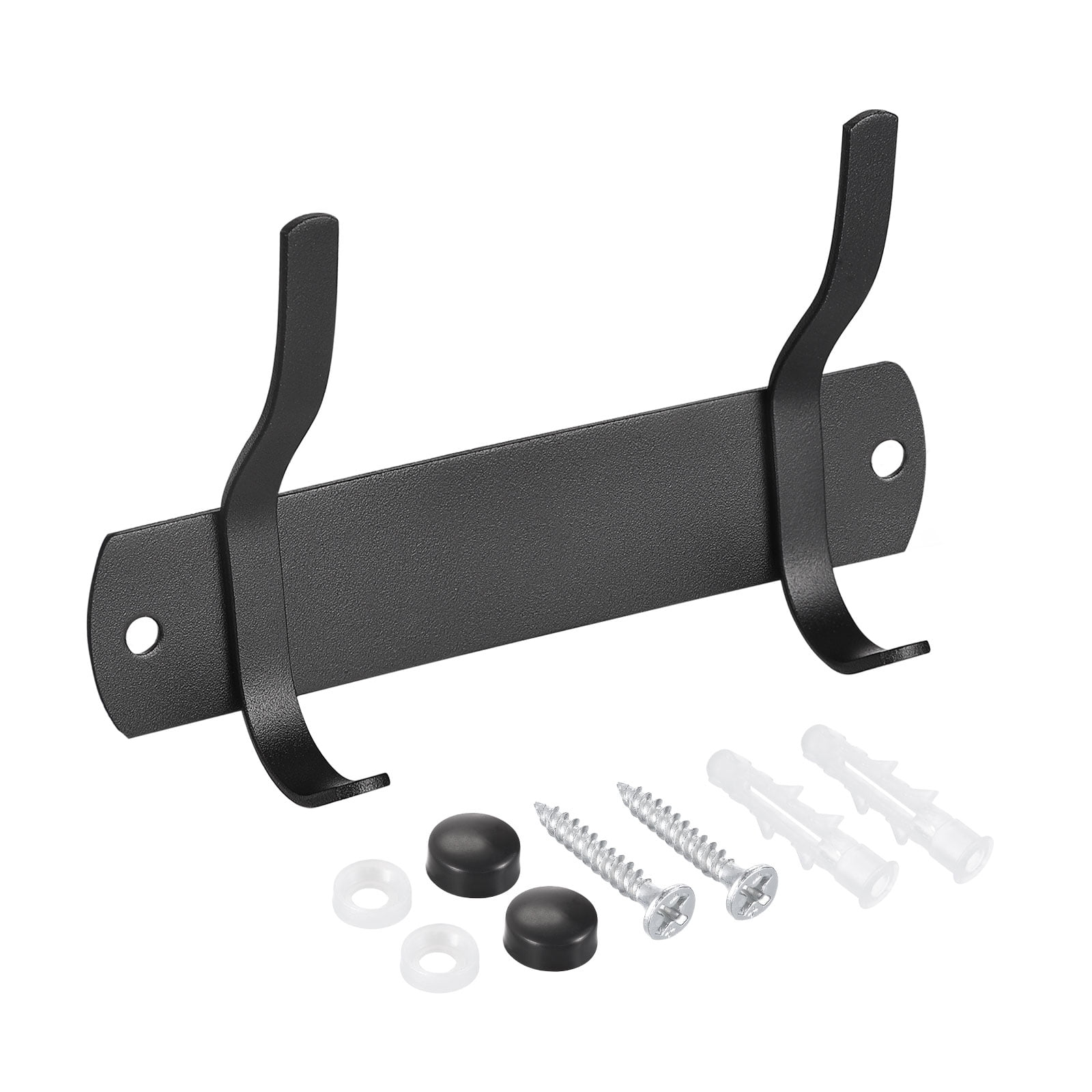 Uxcell Black Wall Mounted with 2 Hooks Coat Hook Rack Wall Hanger ...