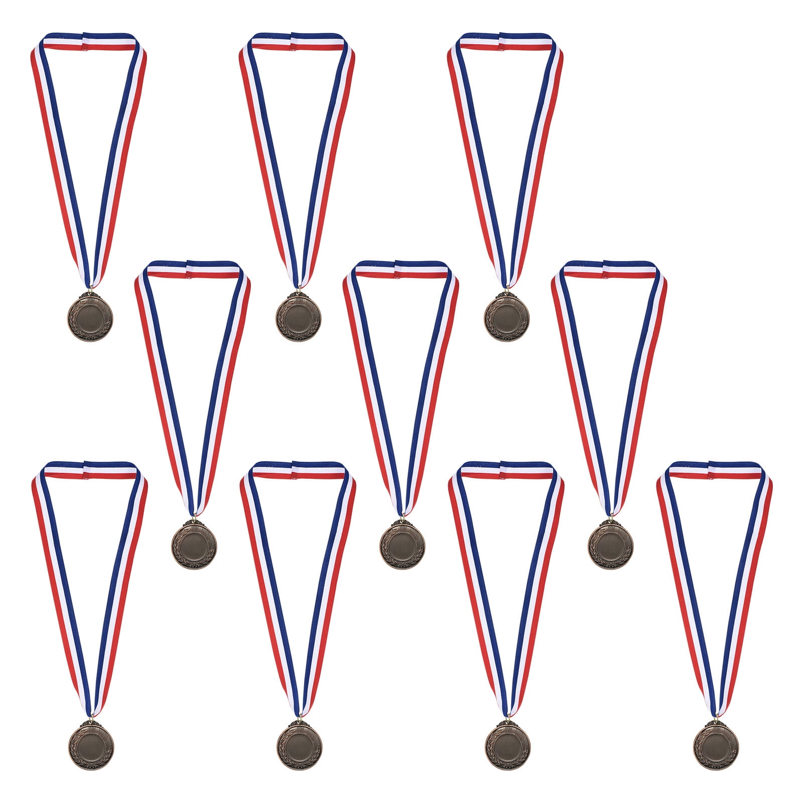 Uxcell Blank Award Medals, 10 Pack Bronze Award Medals with Ribbon ...