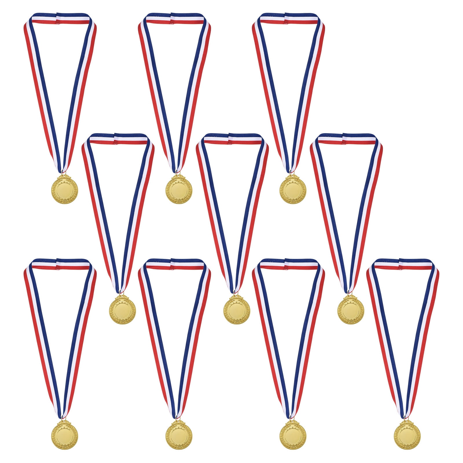 Uxcell Blank Award Medals, 10 Pack Gold Award Medals with Ribbon ...
