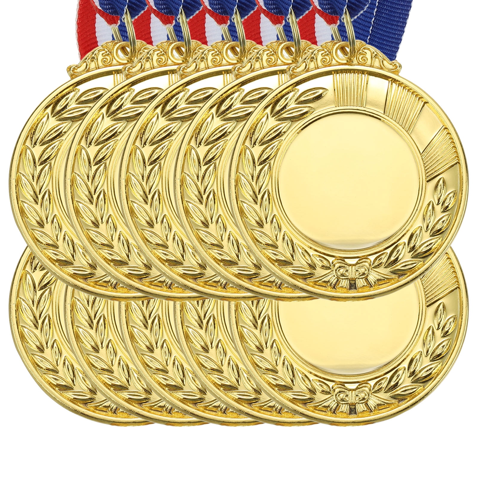 Uxcell Blank Award Medals, 10 Pack Gold Award Medals with Ribbon, Make ...