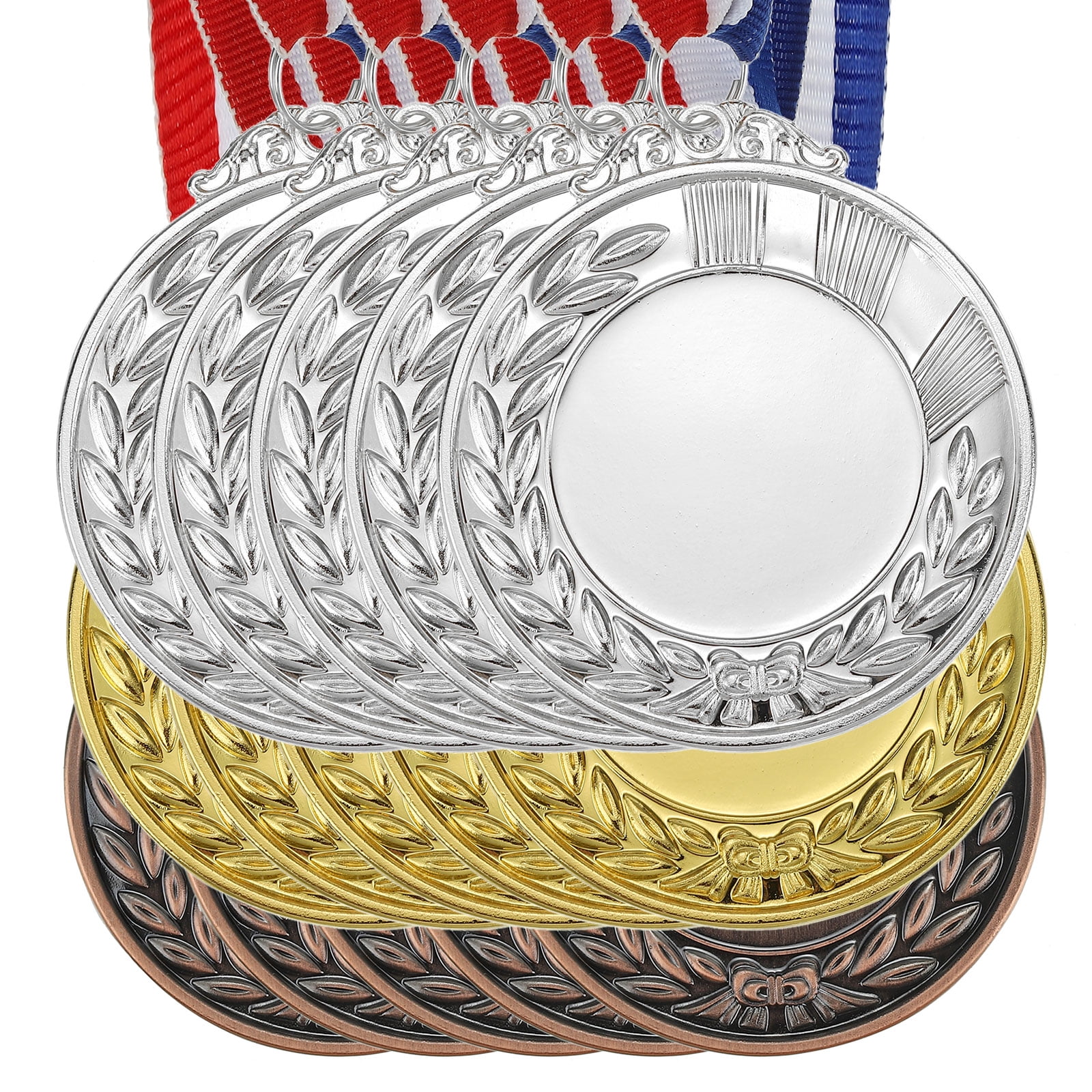 Uxcell Blank Award Medals, 15 Pack Gold Silver Bronze Award Medal with ...