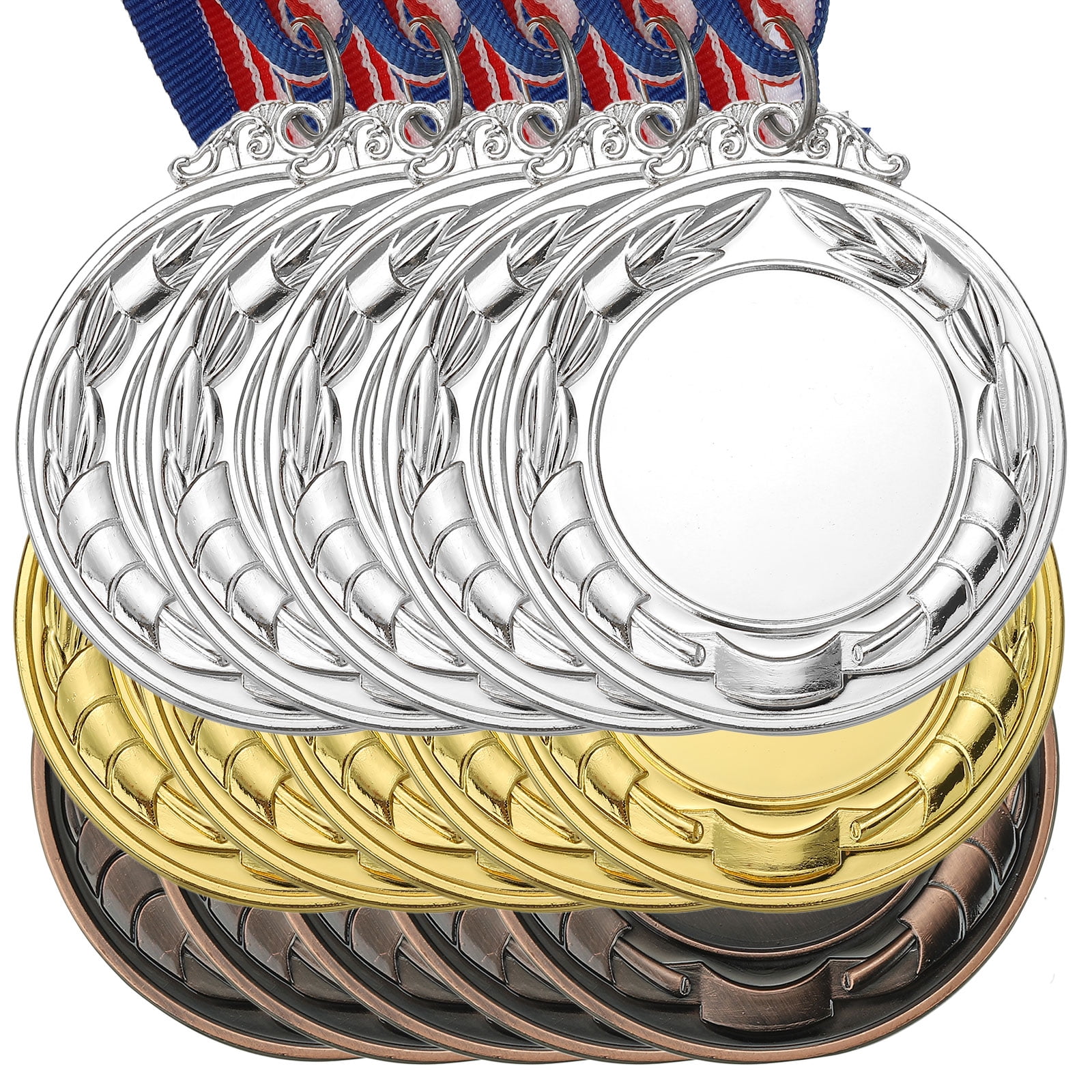 Uxcell Blank Award Medals, 15 Pack Gold Silver Bronze Winner Medal for ...