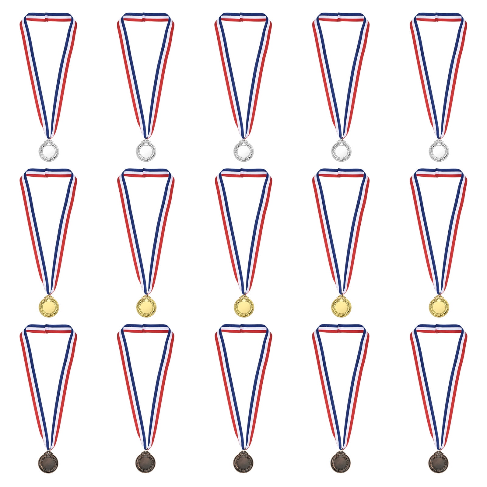 Uxcell Blank Award Medals, 15 Pack Gold Silver Bronze Winner Medal for ...