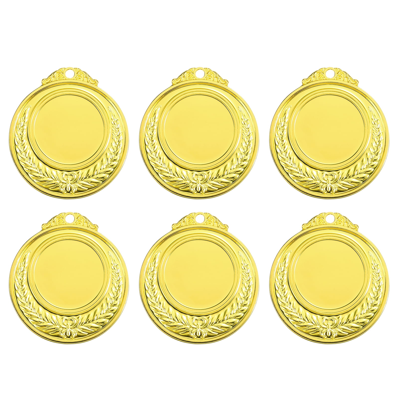 Uxcell Blank Award Medals, Round Flat Metal Medals with Wheat Pattern ...