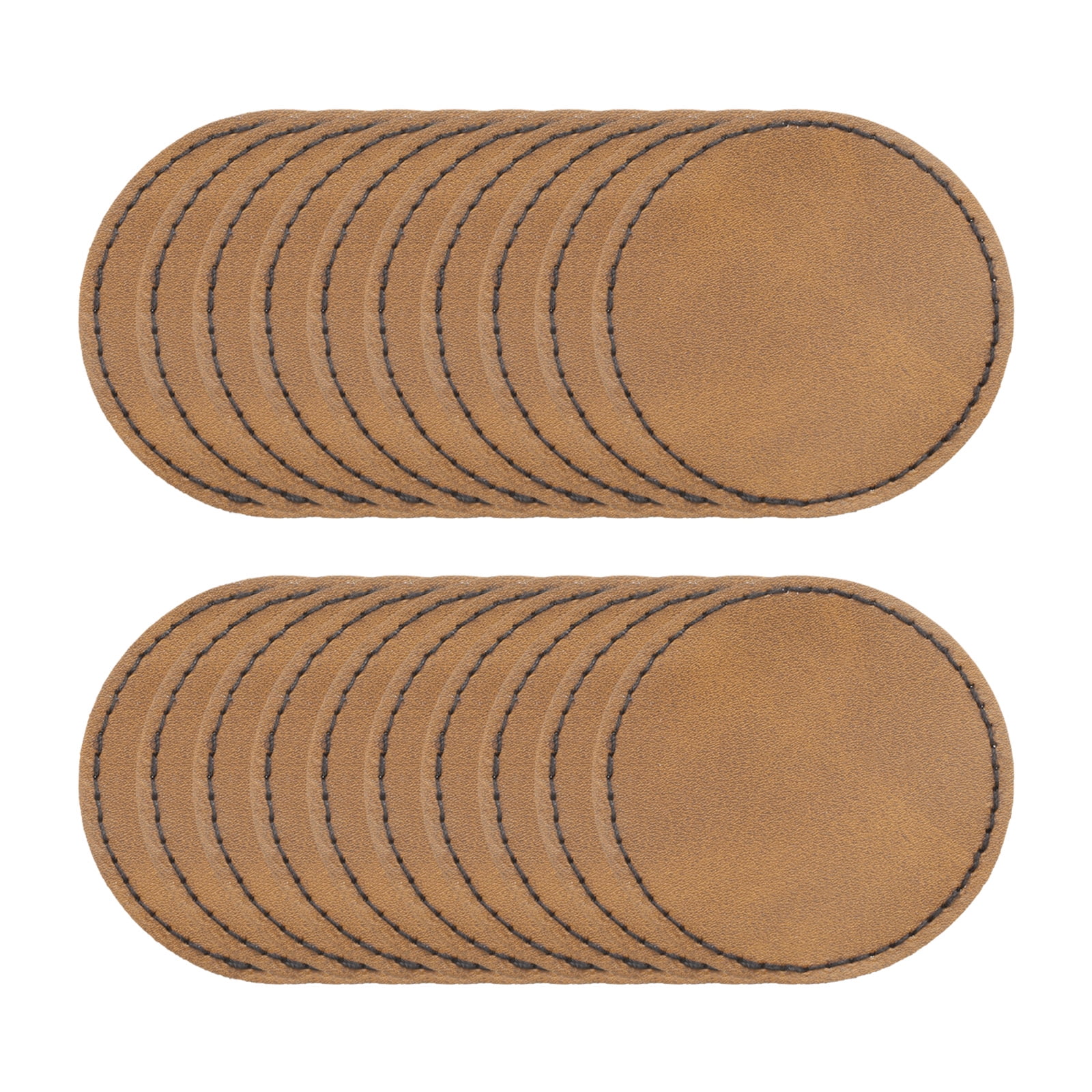 Uxcell Blank Leatherette Patches, Round Faux Leather Hats Patches with ...