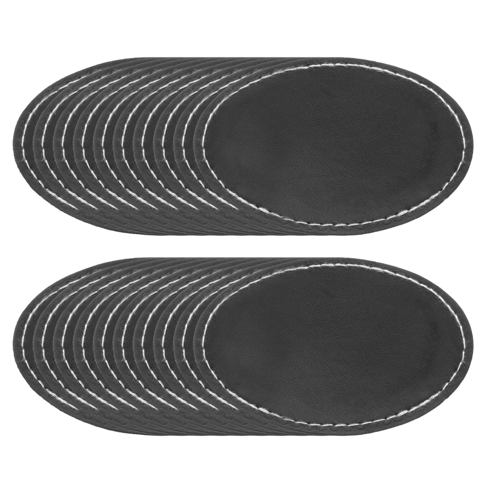 Uxcell Blank Leatherette Patches, Oval Faux Leather Hats Patches with Adhesive Iron-on Heat ...