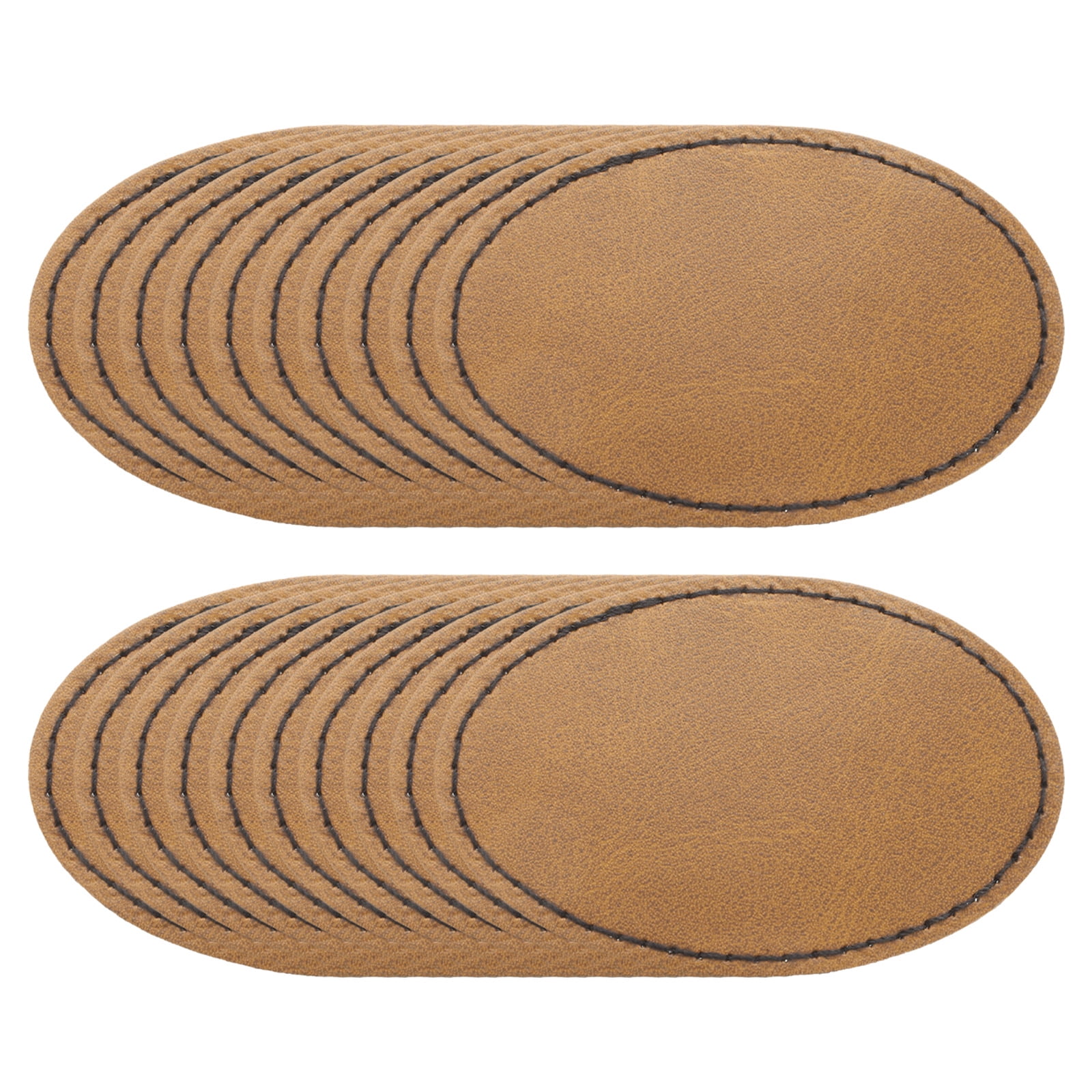 Uxcell Blank Leatherette Patches, Oval Faux Leather Hats Patches with Adhesive Iron-on Heat ...