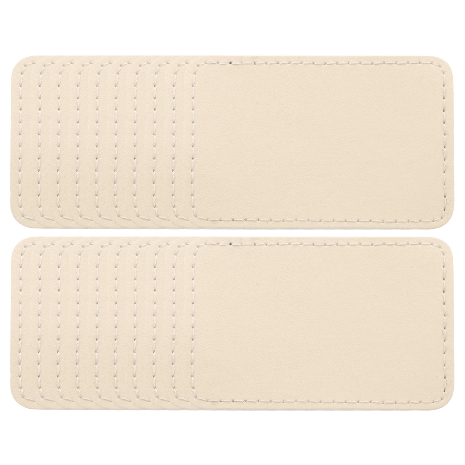 Uxcell Blank Leatherette Patches, Rectangle Faux Leather Hat Patches with Adhesive Iron-on Heat ...