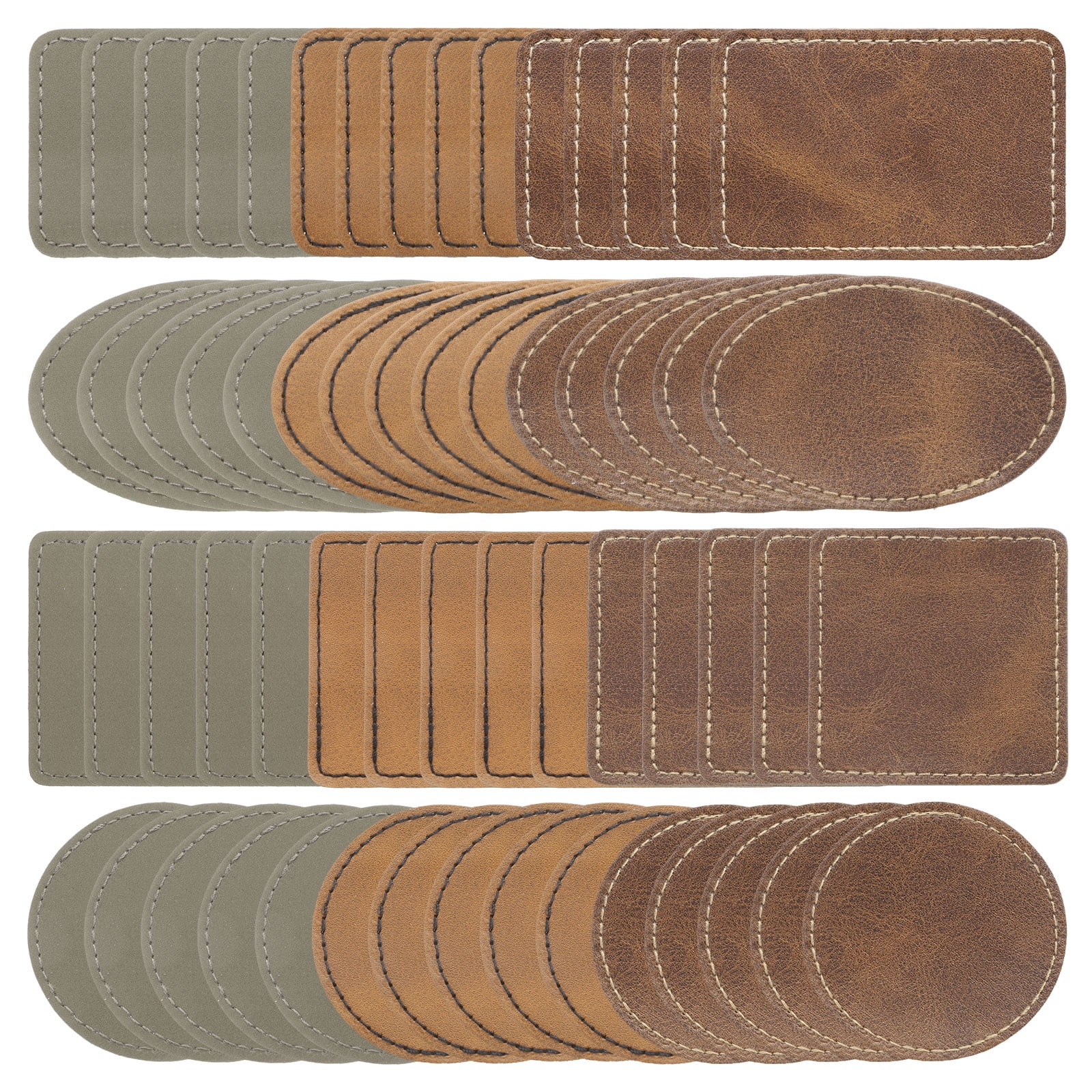 Uxcell Blank Leatherette Patches, Faux Leather Hats Patches Sets with ...