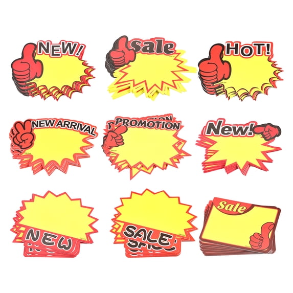 Uxcell Blank Star Burst Signs Tags Paper Pricing Labels 90x70mm Yellow ...