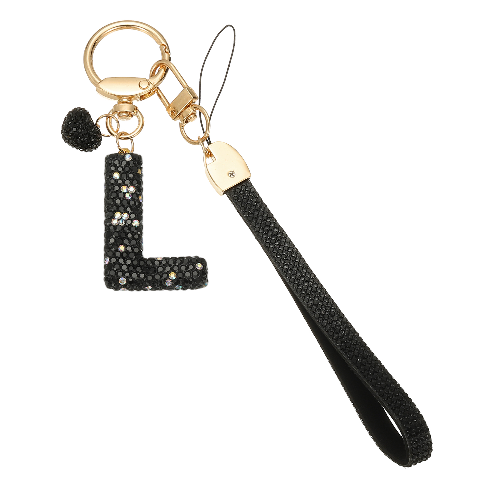 Uxcell Bling Letter Keychain, Sparkly Initial Keychains Diamond Letters ...