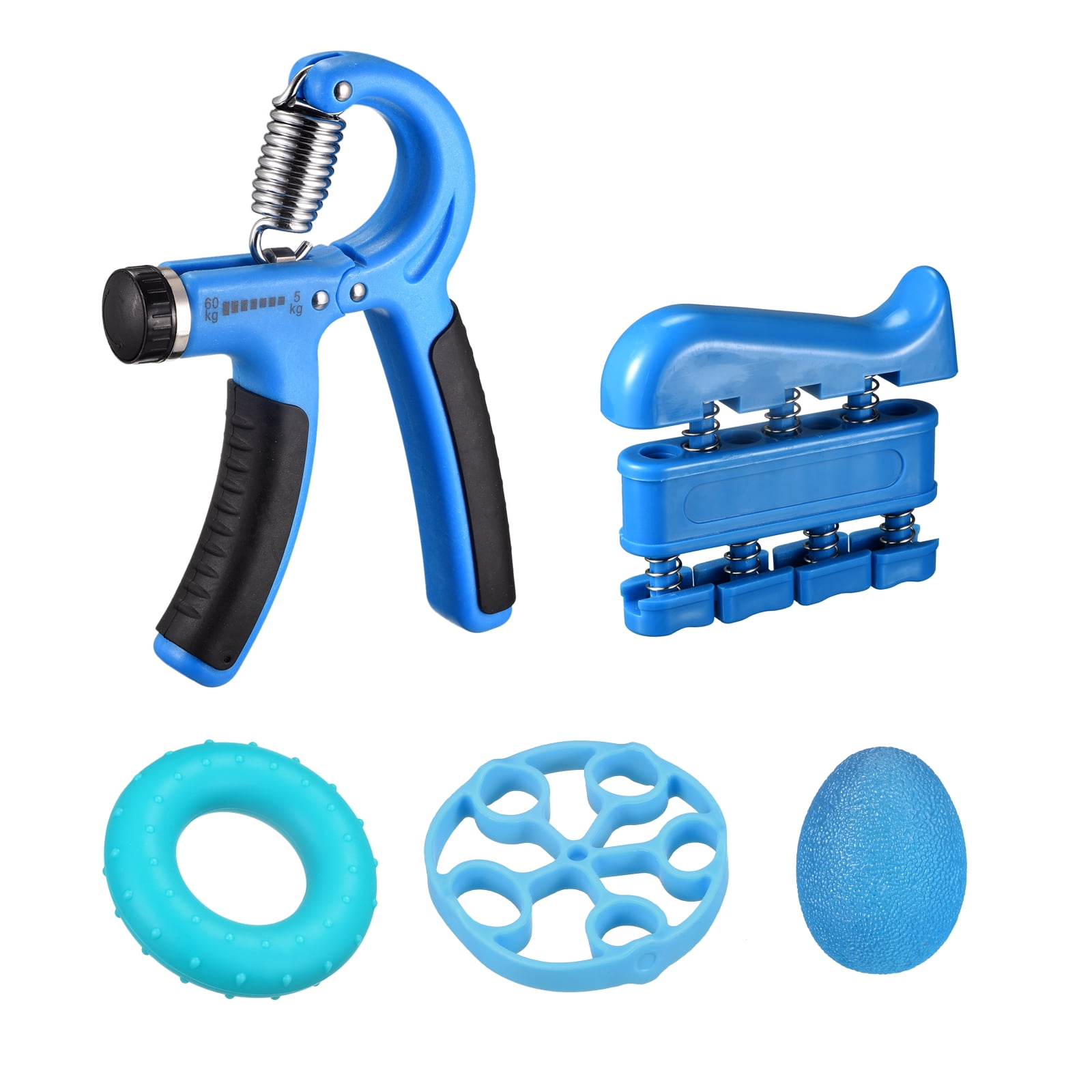 Uxcell Blue Hand Grip Strengthener Kit Forearms Finger Exerciser for ...