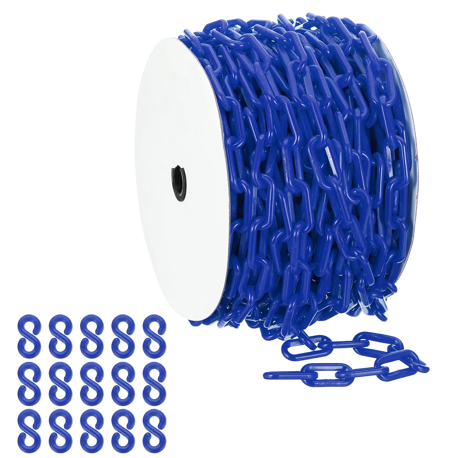 Uxcell Blue Plastic Chain, 115 ft 8mm Safety Barrier Chain for Crowd ...
