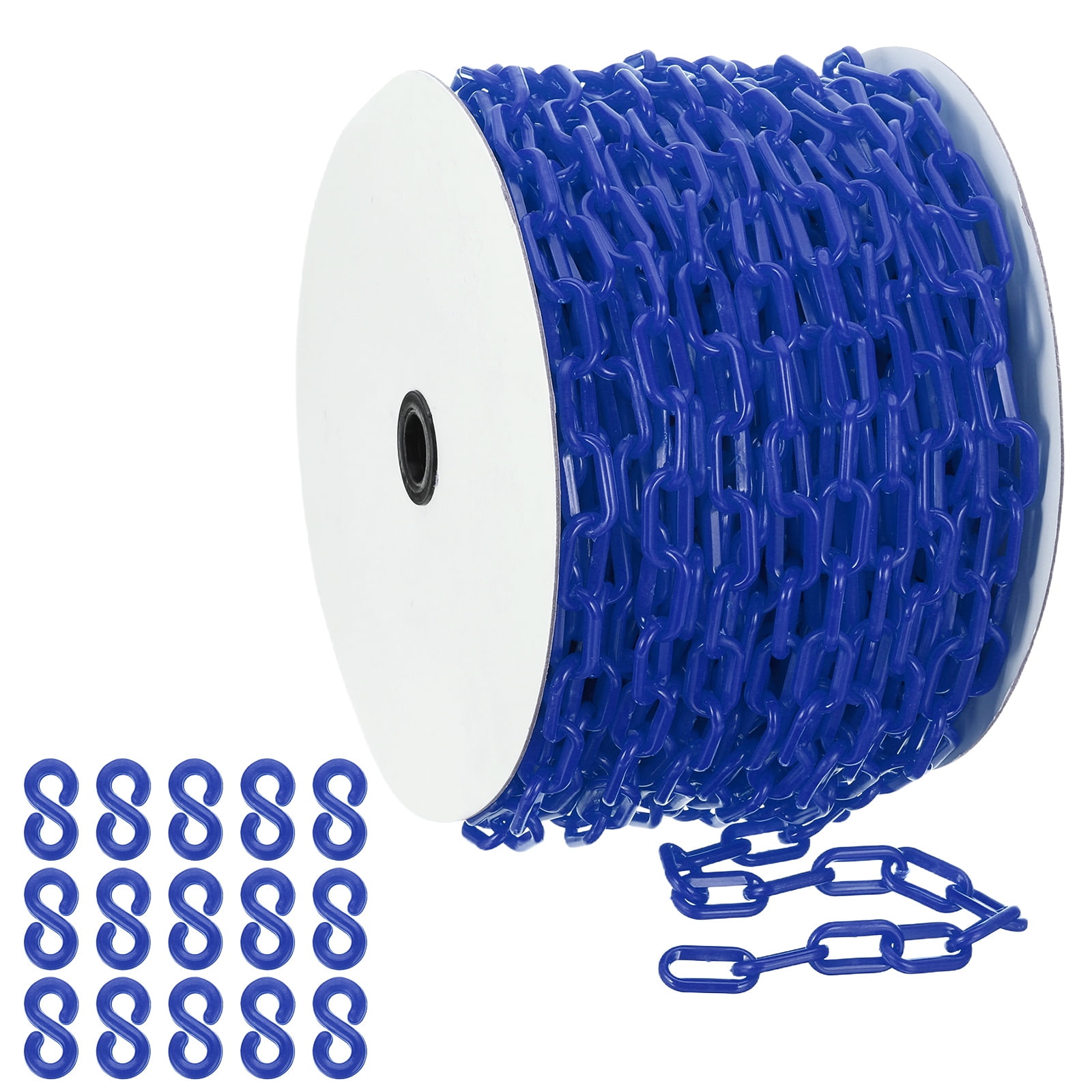 Uxcell Blue Plastic Chain, 164 ft 6mm Safety Barrier Chain for Crowd ...